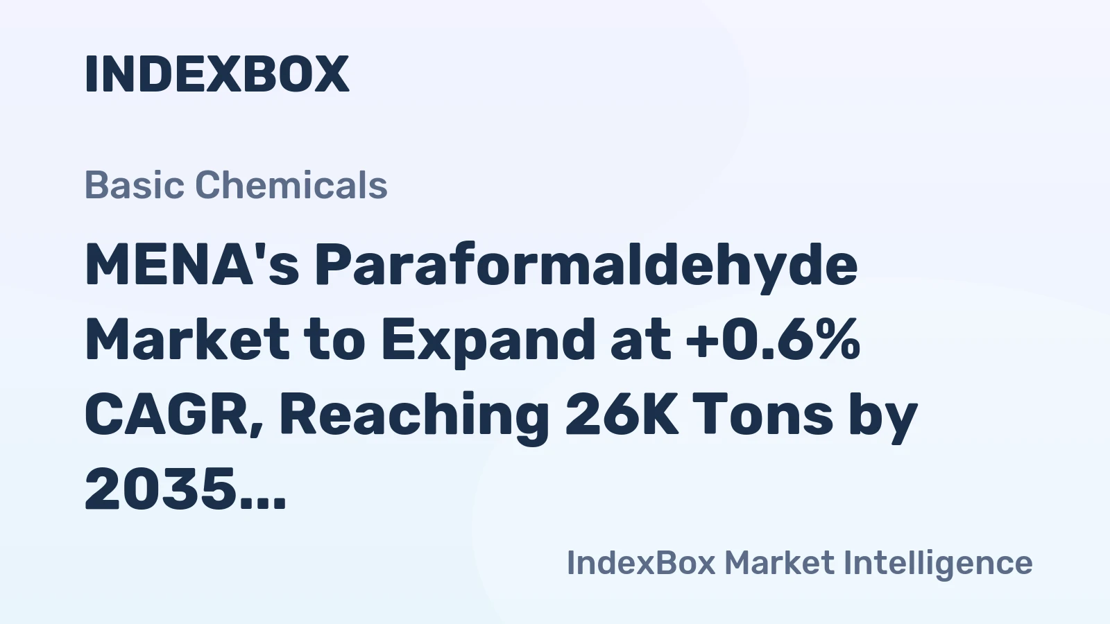 MENA's Paraformaldehyde Market to Expand at +0.6% CAGR, Reaching 26K Tons by 2035