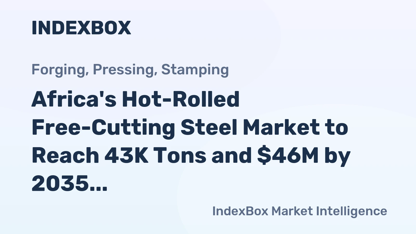 Africa's Hot-Rolled Free-Cutting Steel Market to Reach 43K Tons and $46M by 2035