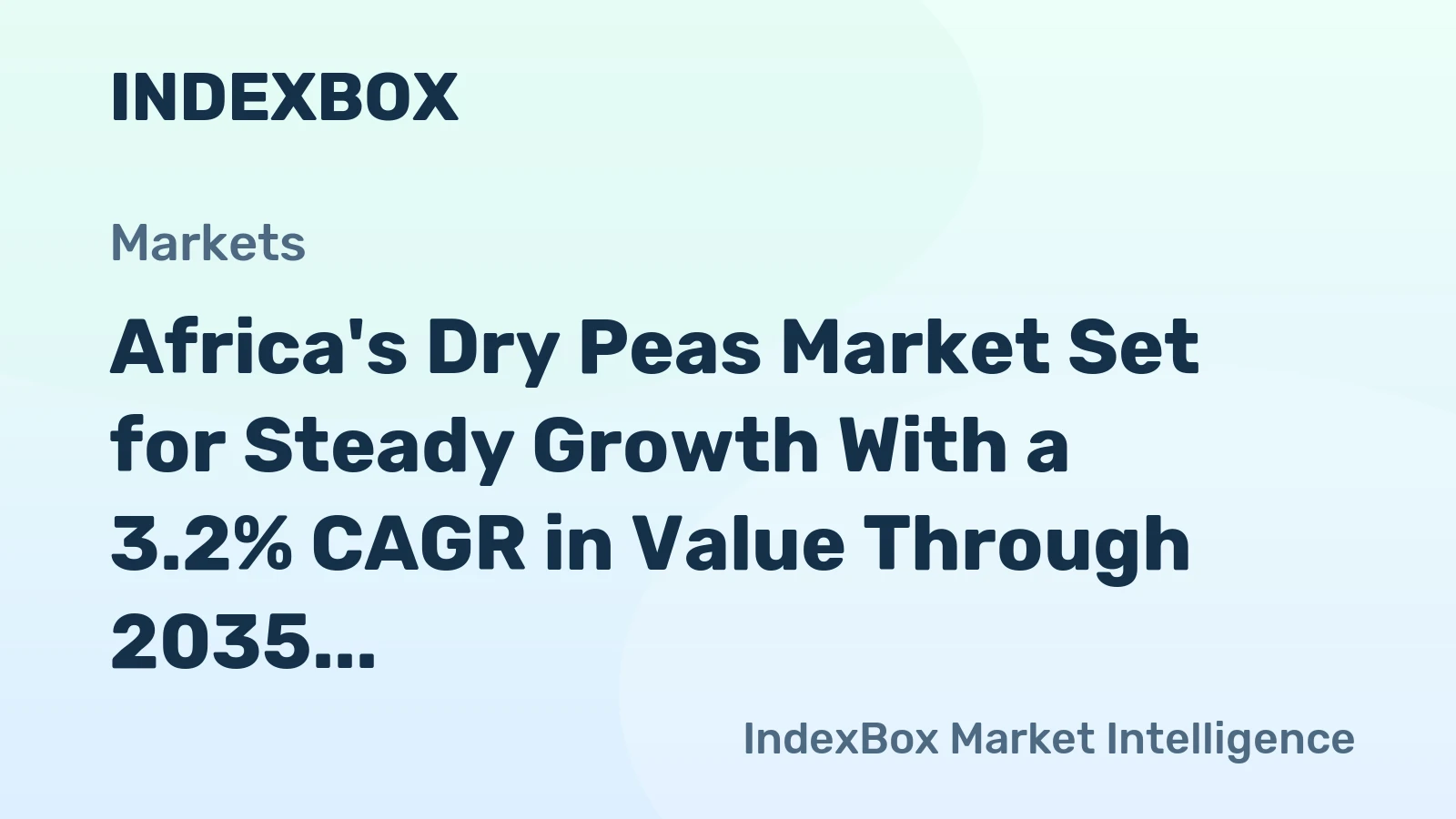 Africa's Dry Peas Market Set for Steady Growth With a 3.2% CAGR in Value Through 2035