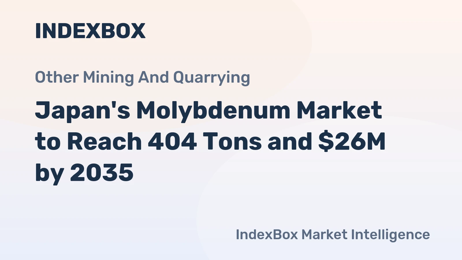 Japan's Molybdenum Market to Reach 404 Tons and $26M by 2035