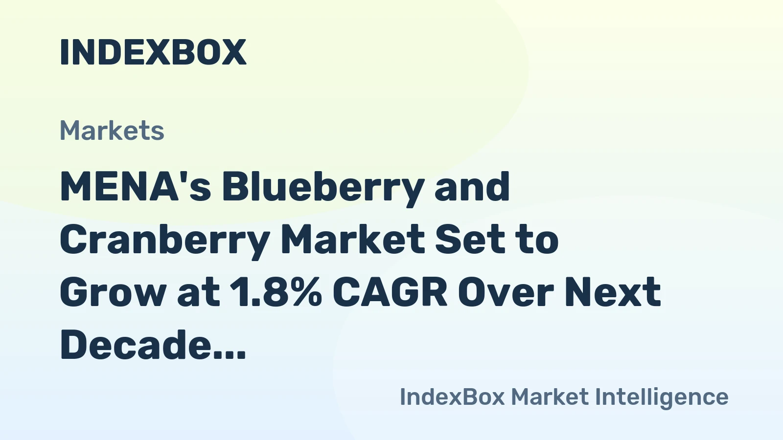 MENA's Blueberry and Cranberry Market Set to Grow at 1.8% CAGR Over Next Decade