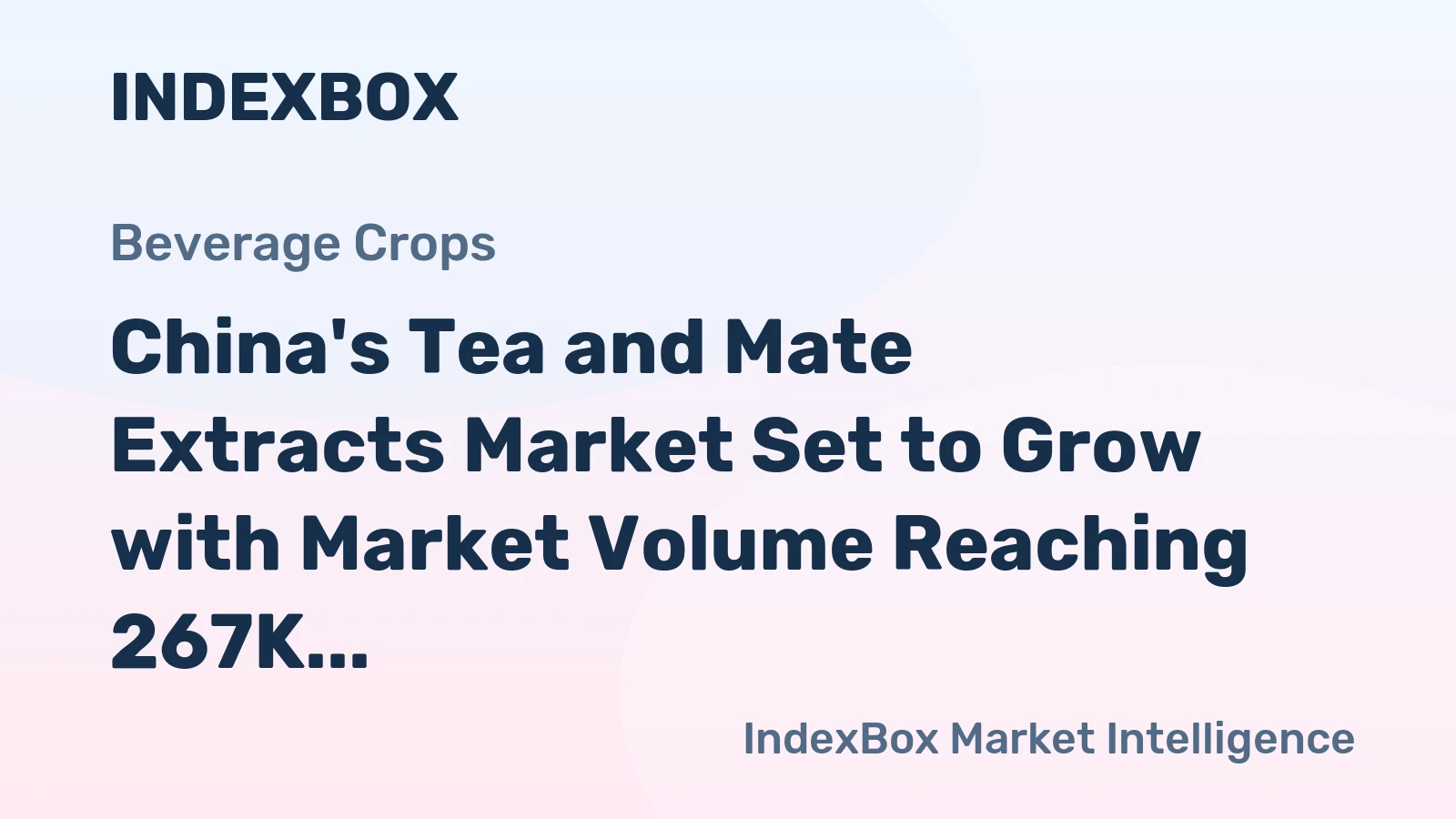 China's Tea and Mate Extracts Market Set to Grow with Market Volume Reaching 267K Tons and Market Value Soaring to $2.6B by 2035