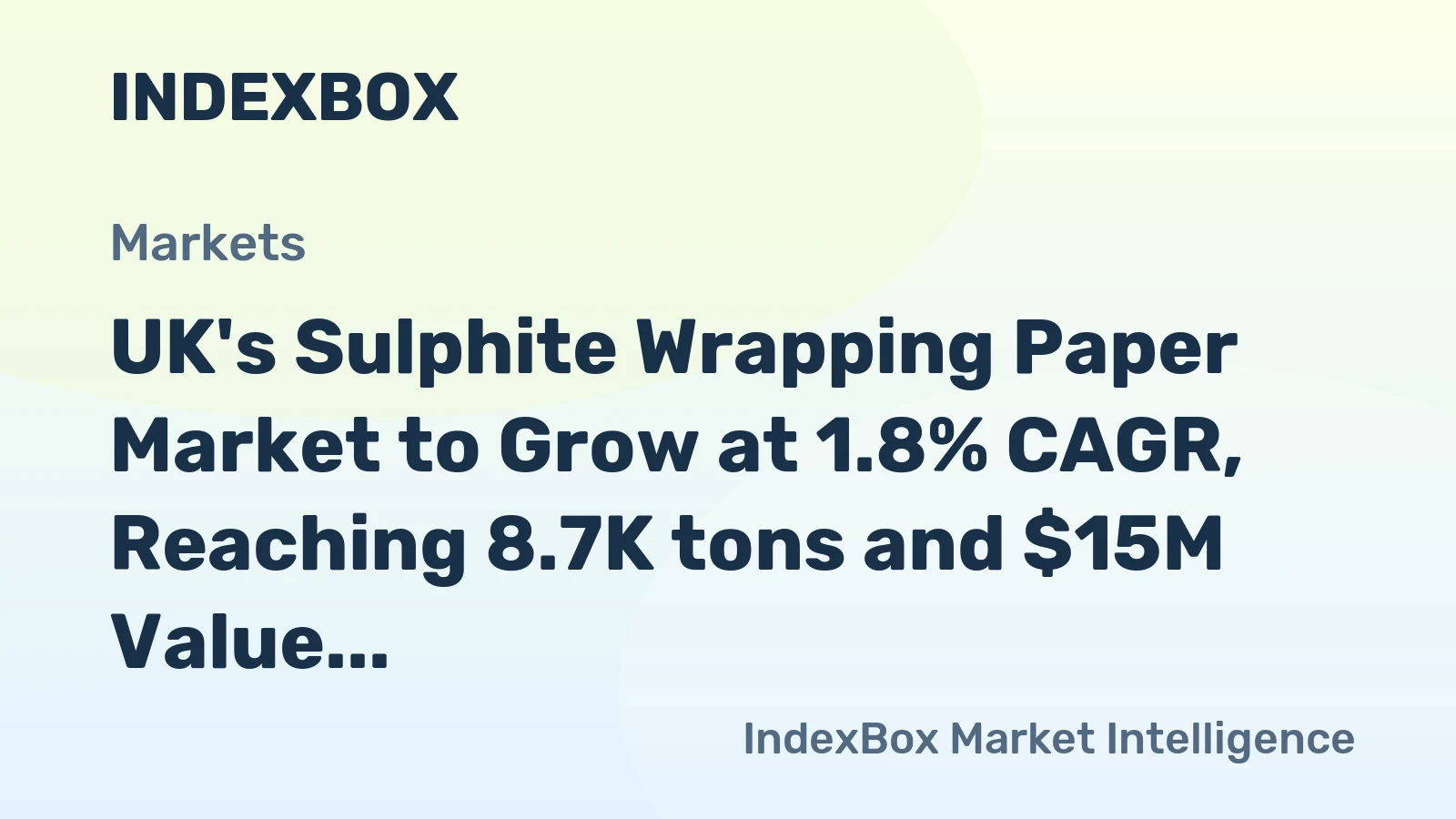 UK's Sulphite Wrapping Paper Market to Grow at 1.8% CAGR, Reaching 8.7K tons and $15M Value by 2035