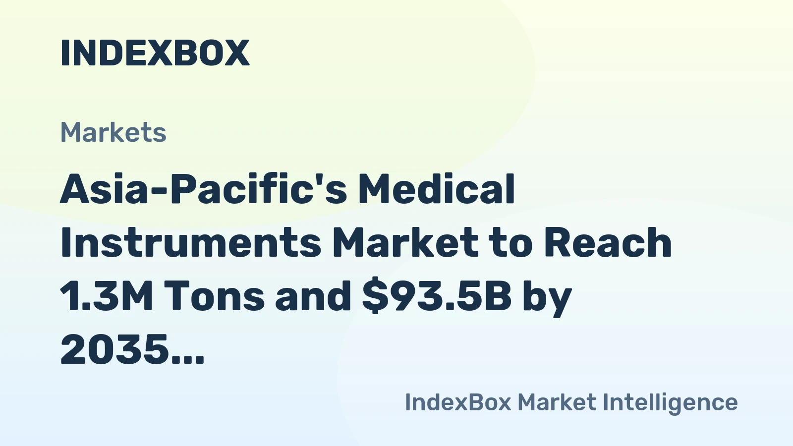 Asia-Pacific's Medical Instruments Market to Reach 1.3M Tons and $93.5B by 2035