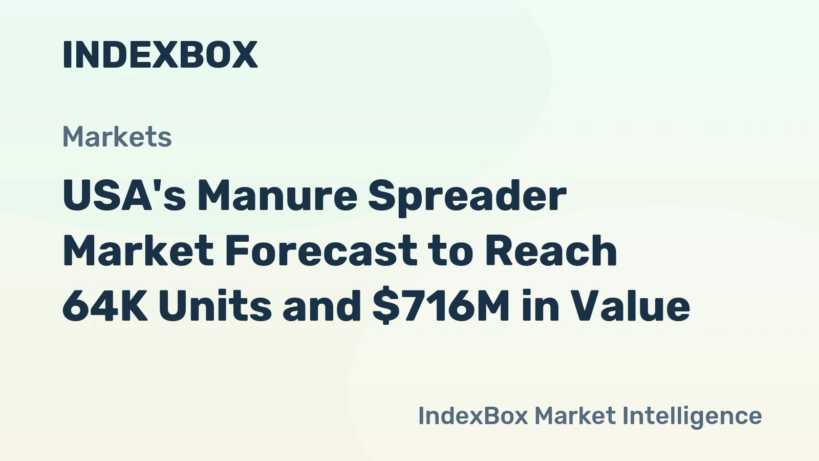 USA's Manure Spreader Market Forecast to Reach 64K Units and $716M in Value