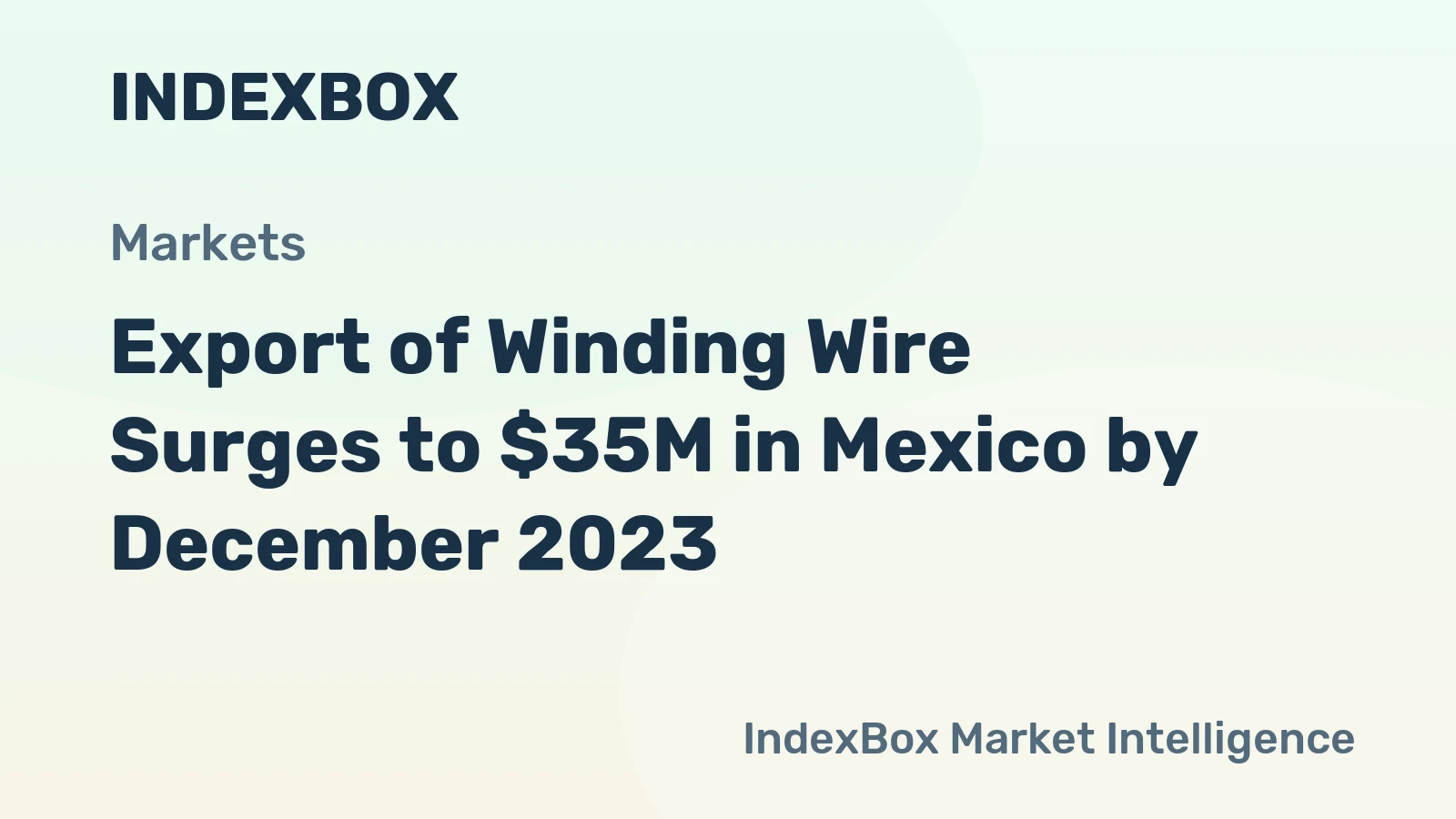 Export of Winding Wire Surges to $35M in Mexico by December 2023