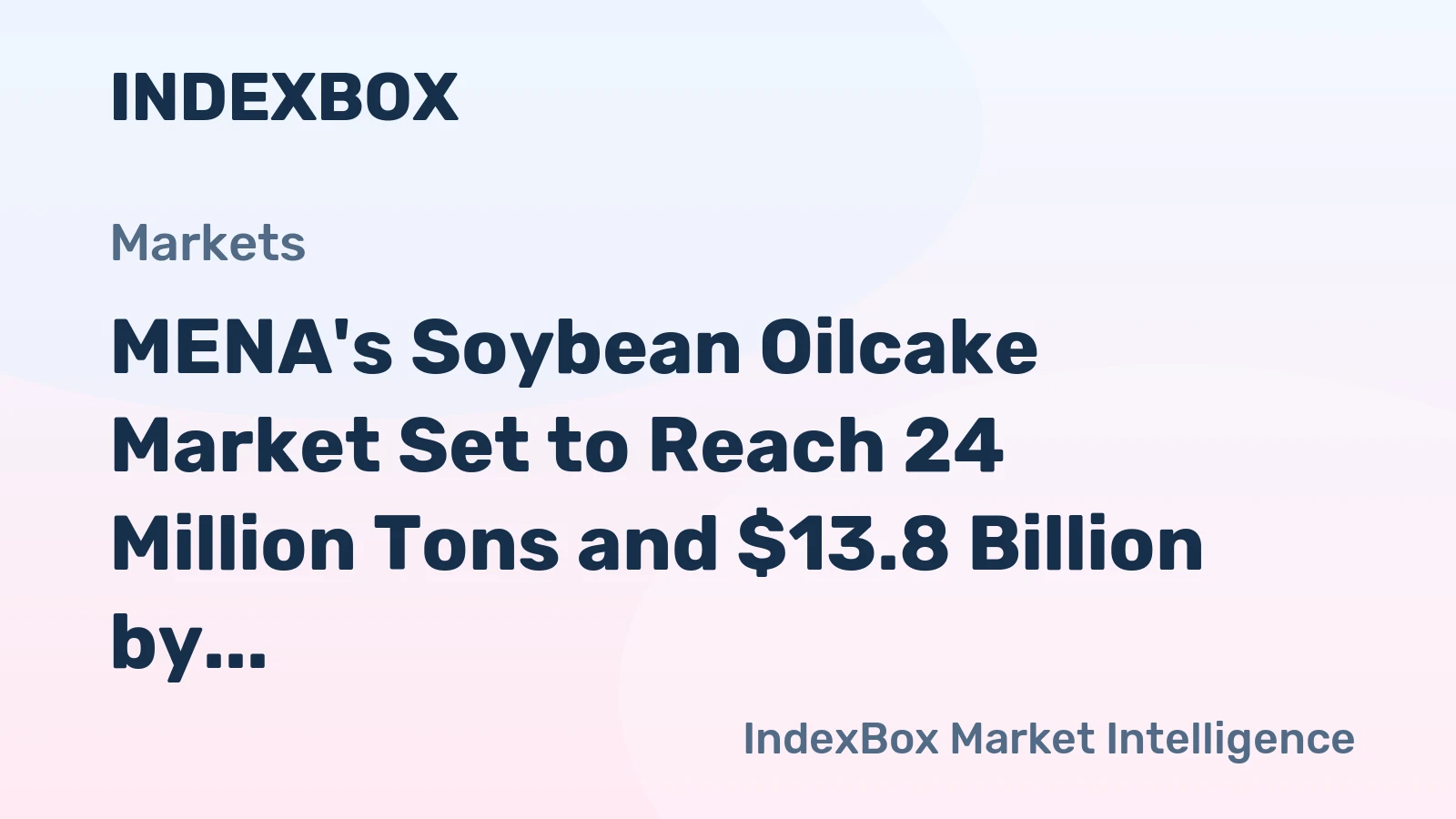 MENA's Soybean Oilcake Market Set to Reach 24 Million Tons and $13.8 Billion by 2035