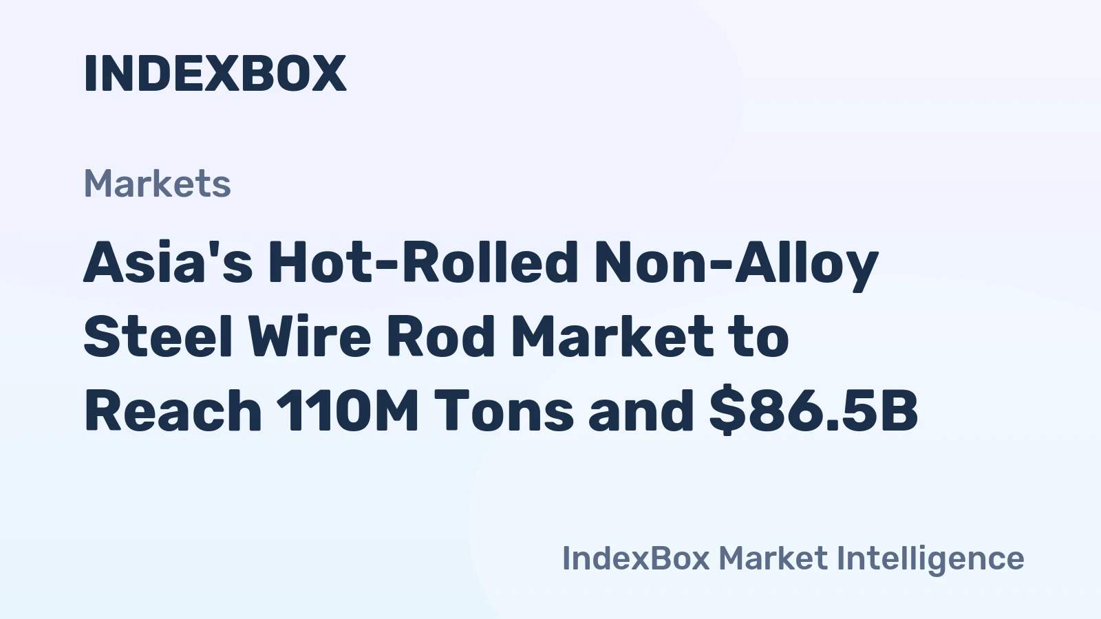 Asia's Hot-Rolled Non-Alloy Steel Wire Rod Market to Reach 110M Tons and $86.5B