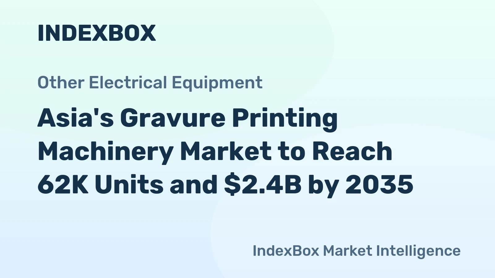 Asia's Gravure Printing Machinery Market to Reach 62K Units and $2.4B by 2035