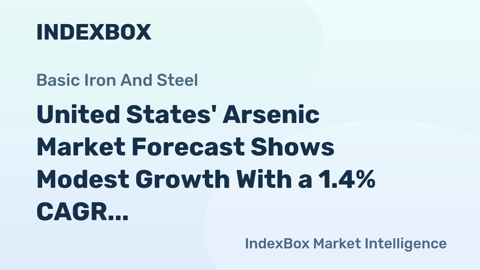 United States' Arsenic Market Forecast Shows Modest Growth With a 1.4% CAGR in Value