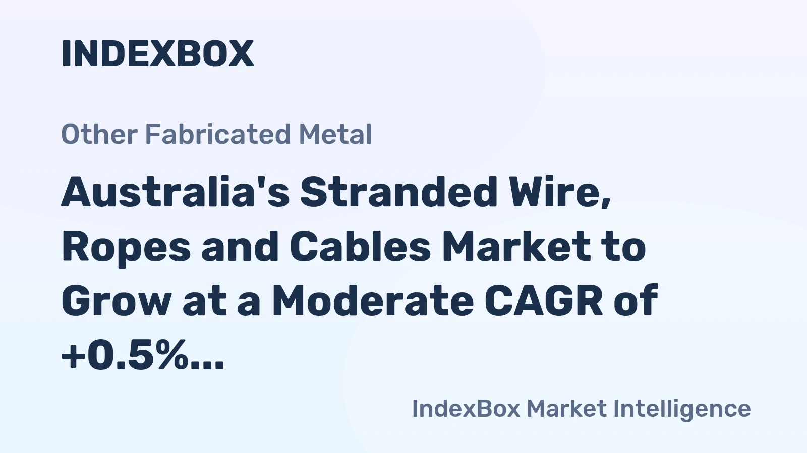 Australia's Stranded Wire, Ropes and Cables Market to Grow at a Moderate CAGR of +0.5% from 2024 to 2035
