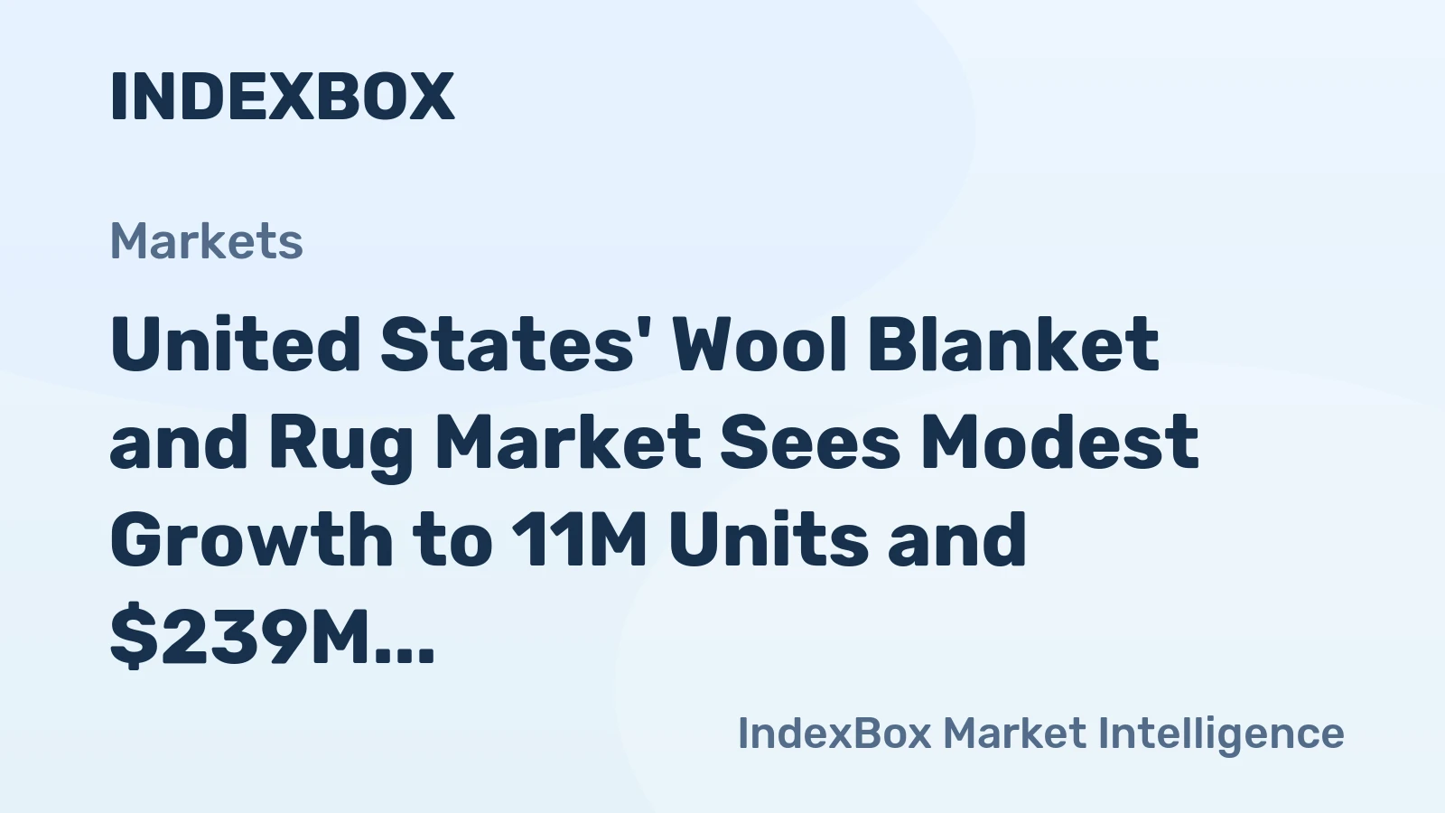 United States' Wool Blanket and Rug Market Sees Modest Growth to 11M Units and $239M Value