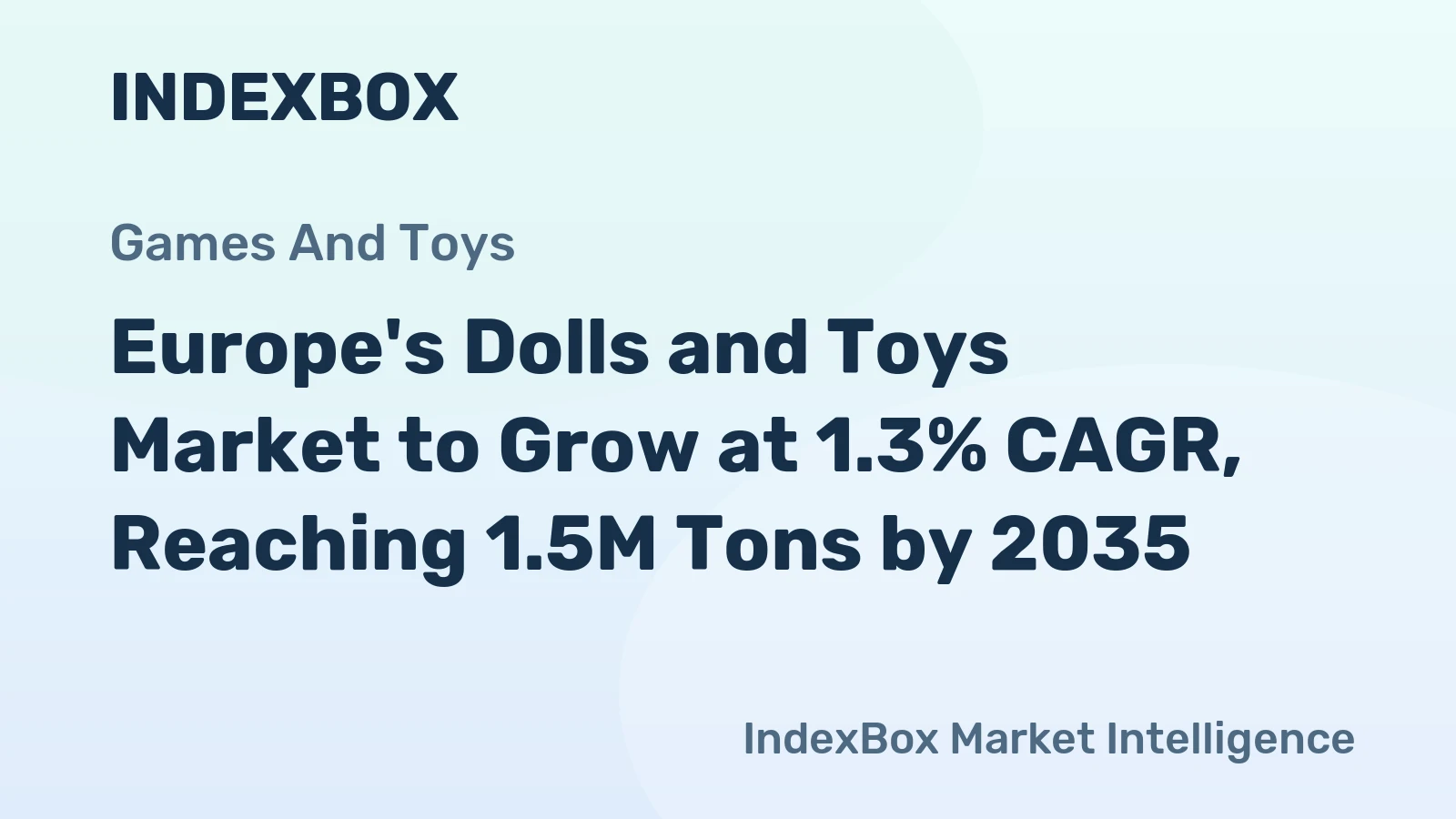 Europe's Dolls and Toys Market to Grow at 1.3% CAGR, Reaching 1.5M Tons by 2035