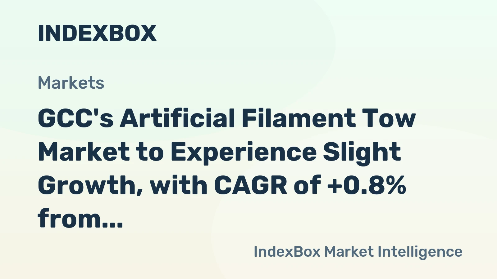 GCC's Artificial Filament Tow Market to Experience Slight Growth, with CAGR of +0.8% from 2024 to 2035