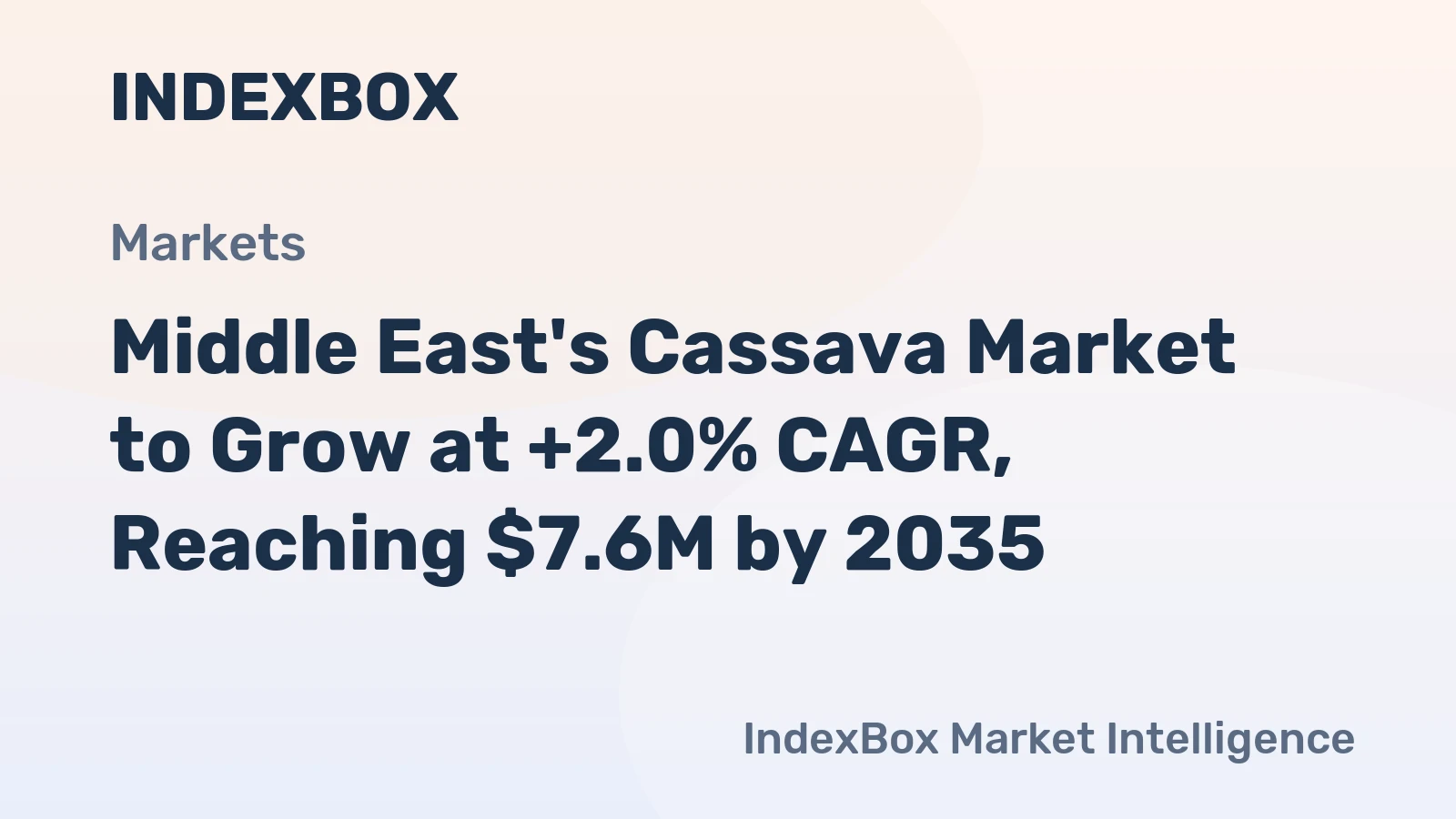 Middle East's Cassava Market to Grow at +2.0% CAGR, Reaching $7.6M by 2035