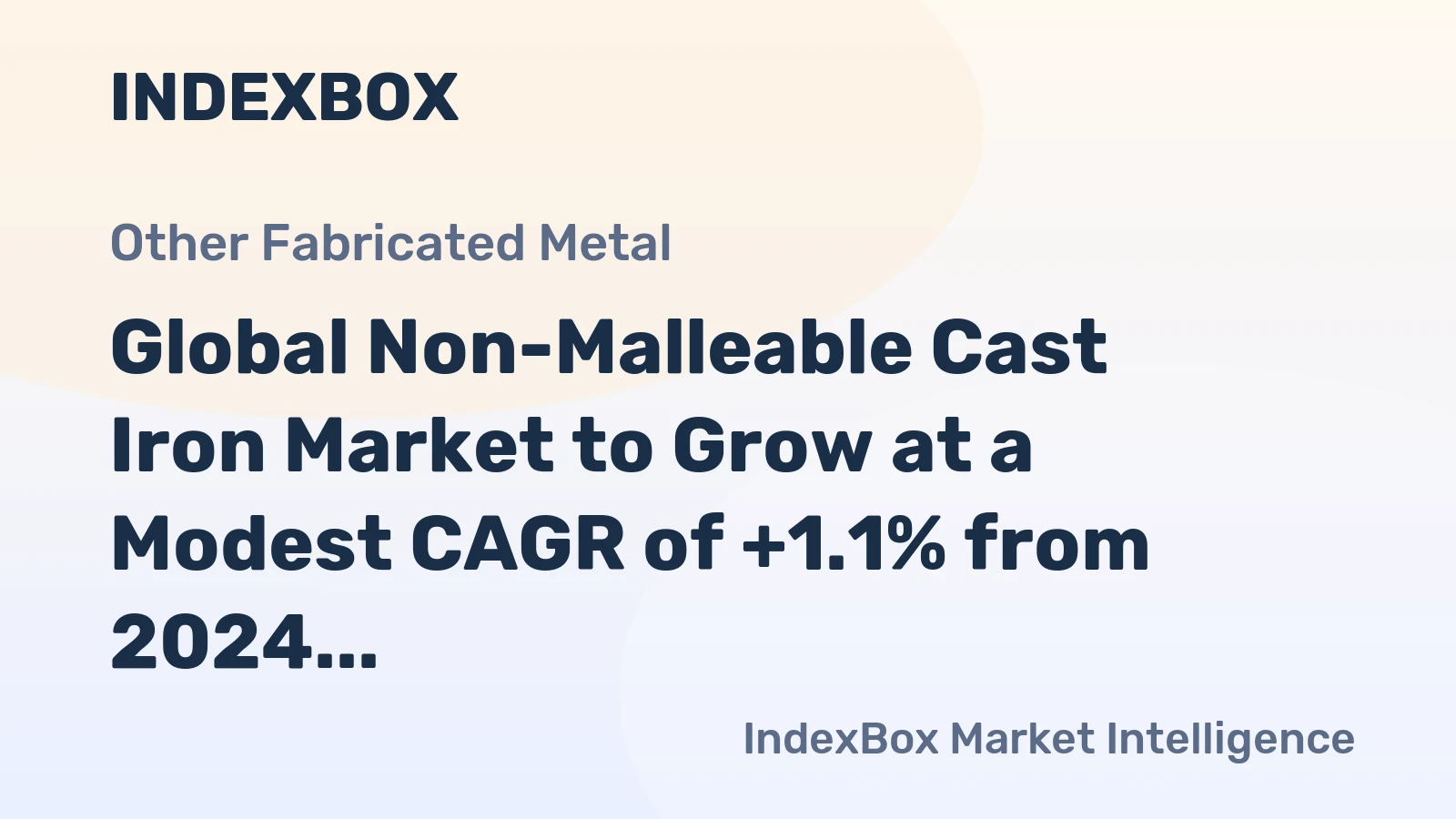 Global Non-Malleable Cast Iron Market to Grow at a Modest CAGR of +1.1% from 2024 to 2035