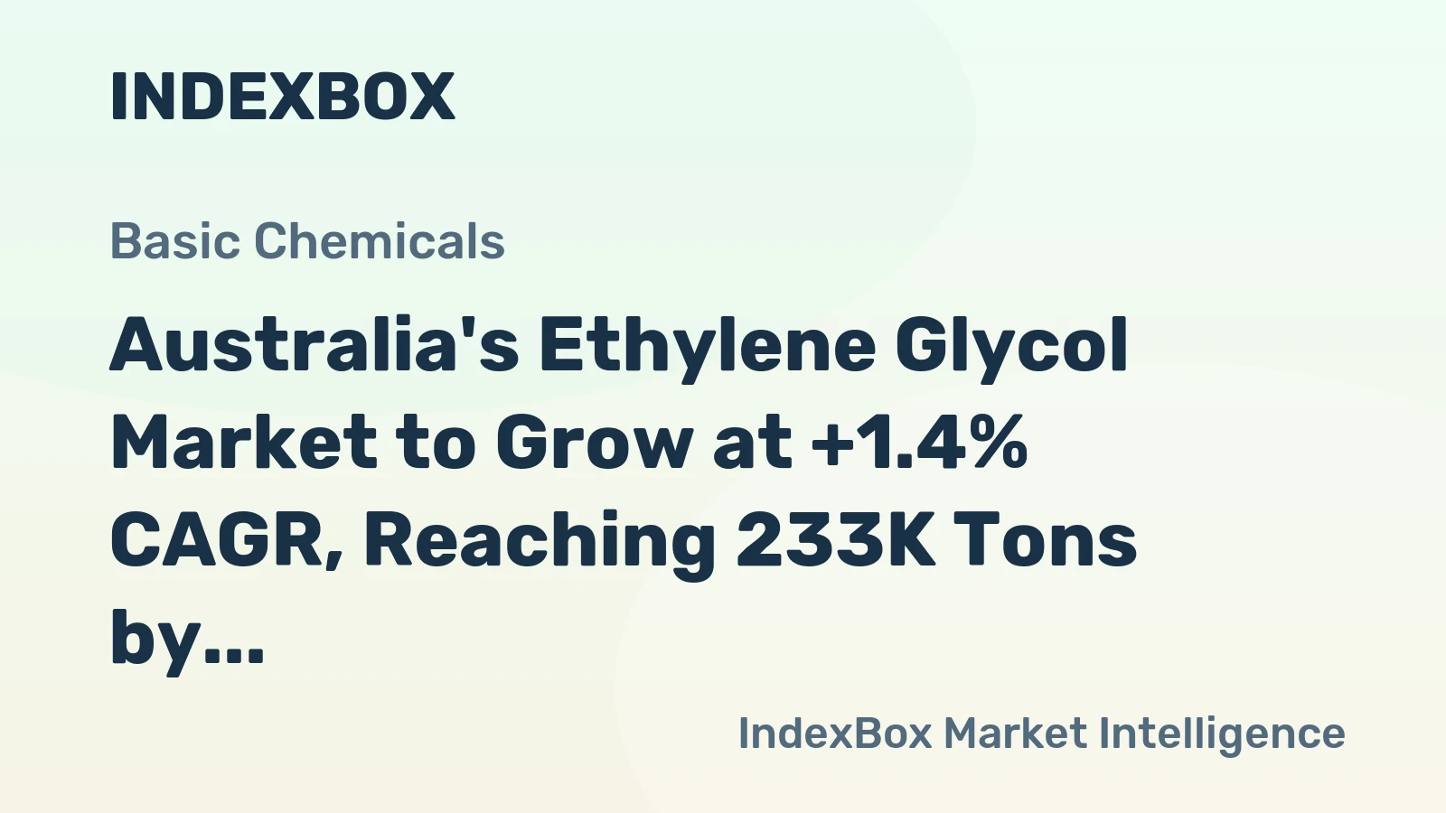 Australia's Ethylene Glycol Market to Grow at +1.4% CAGR, Reaching 233K Tons by 2035