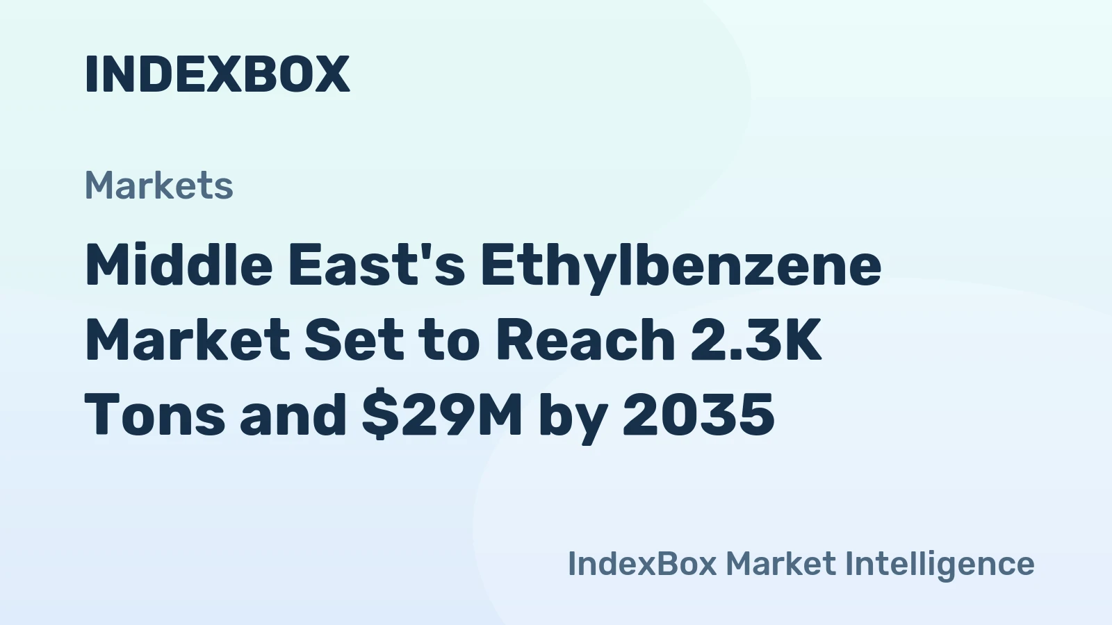 Middle East's Ethylbenzene Market Set to Reach 2.3K Tons and $29M by 2035