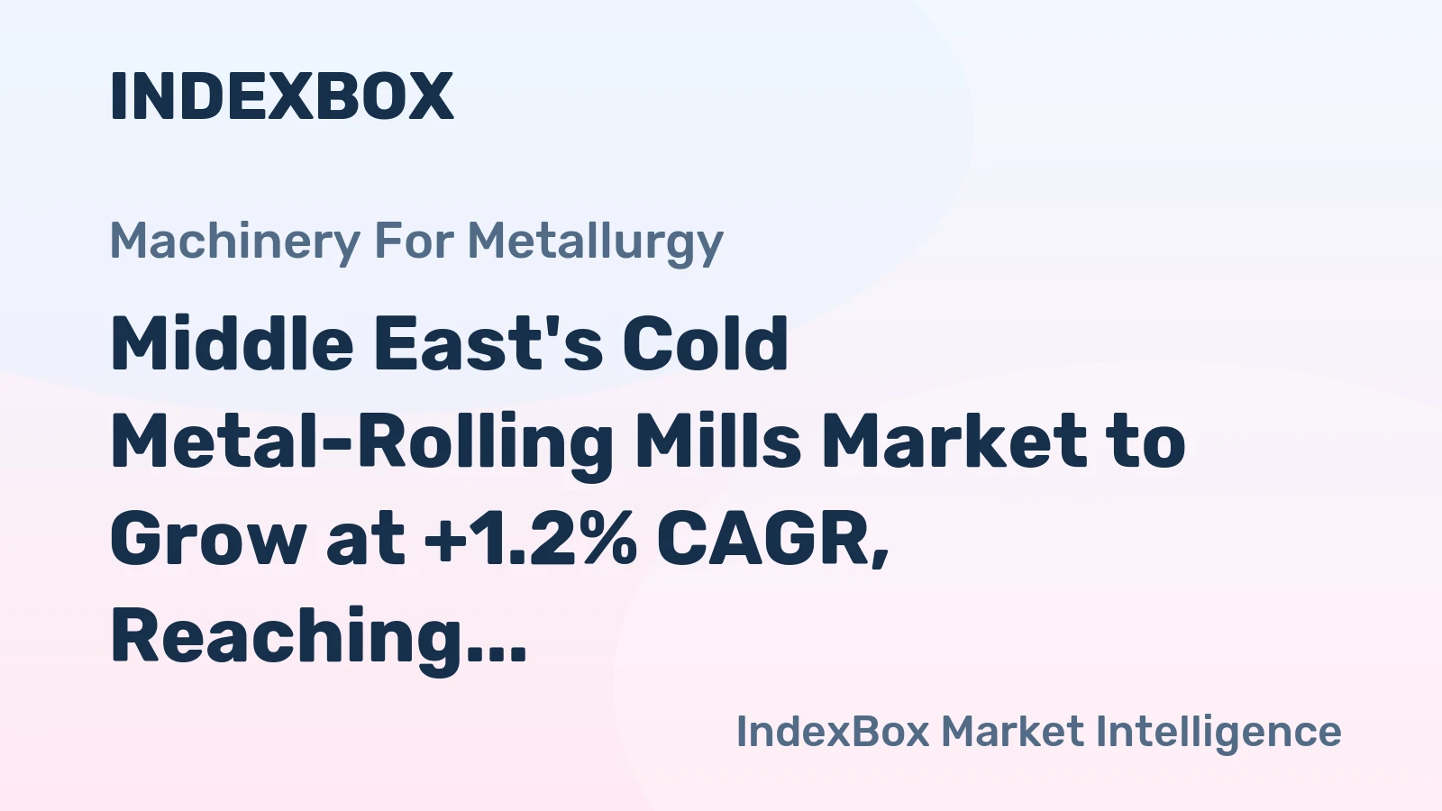 Middle East's Cold Metal-Rolling Mills Market to Grow at +1.2% CAGR, Reaching $378M by 2035