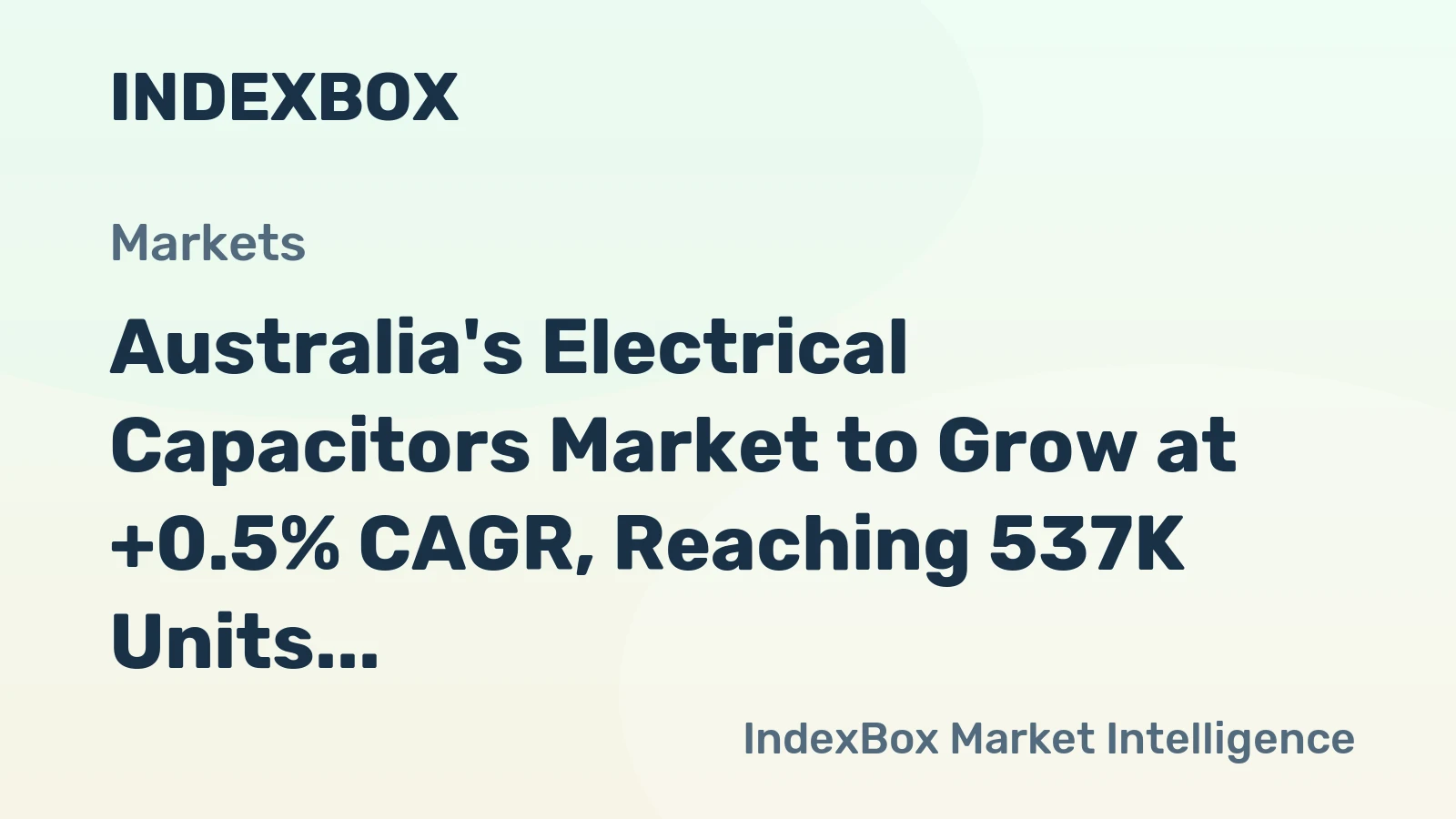 Australia's Electrical Capacitors Market to Grow at +0.5% CAGR, Reaching 537K Units by 2035