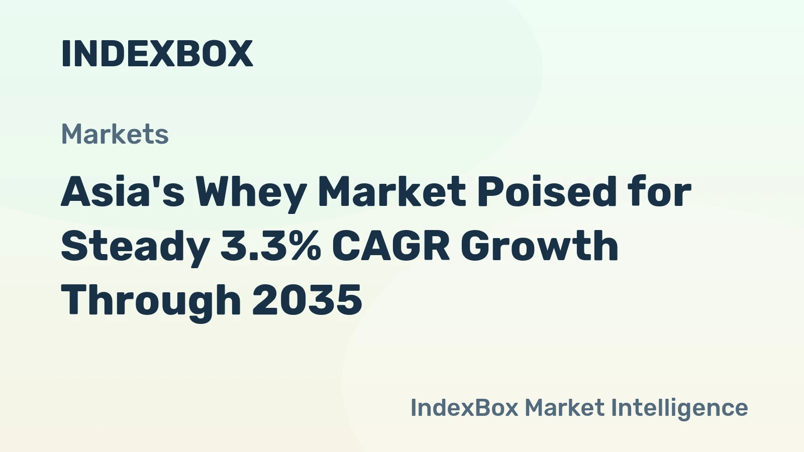 Asia's Whey Market Poised for Steady 3.3% CAGR Growth Through 2035