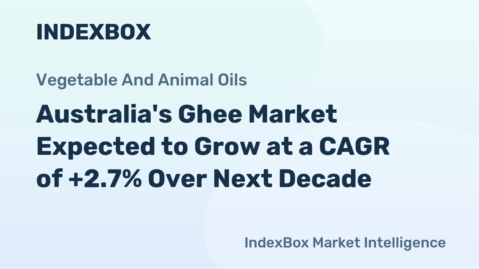 Australia's Ghee Market Expected to Grow at a CAGR of +2.7% Over Next Decade