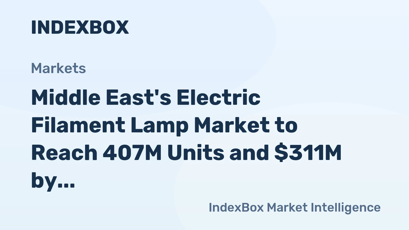 Middle East's Electric Filament Lamp Market to Reach 407M Units and $311M by 2035