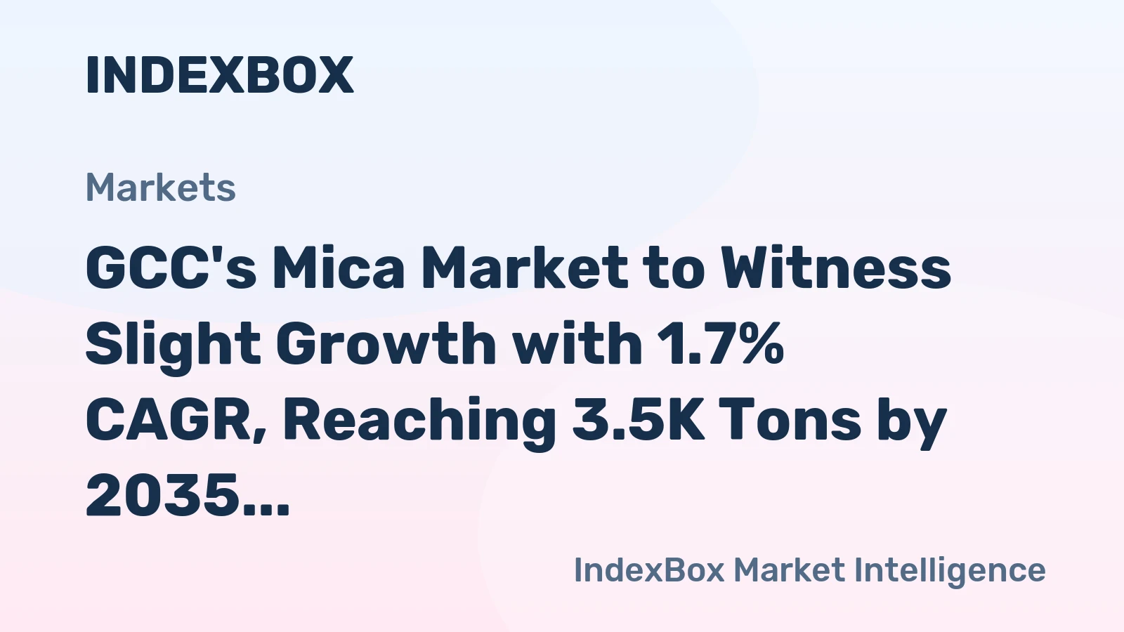 GCC's Mica Market to Witness Slight Growth with 1.7% CAGR, Reaching 3.5K Tons by 2035