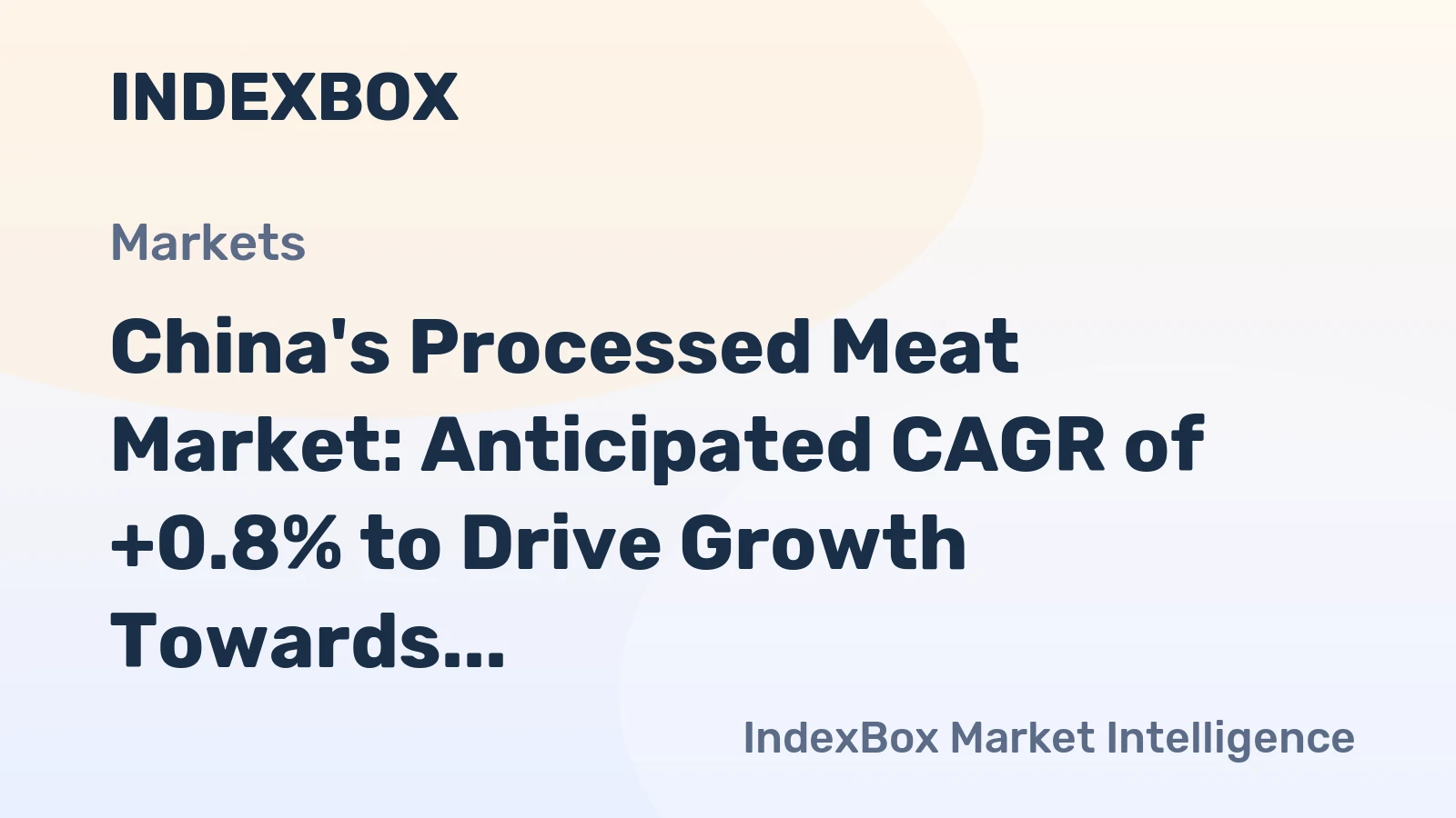 China's Processed Meat Market: Anticipated CAGR of +0.8% to Drive Growth Towards 57M Tons by 2035