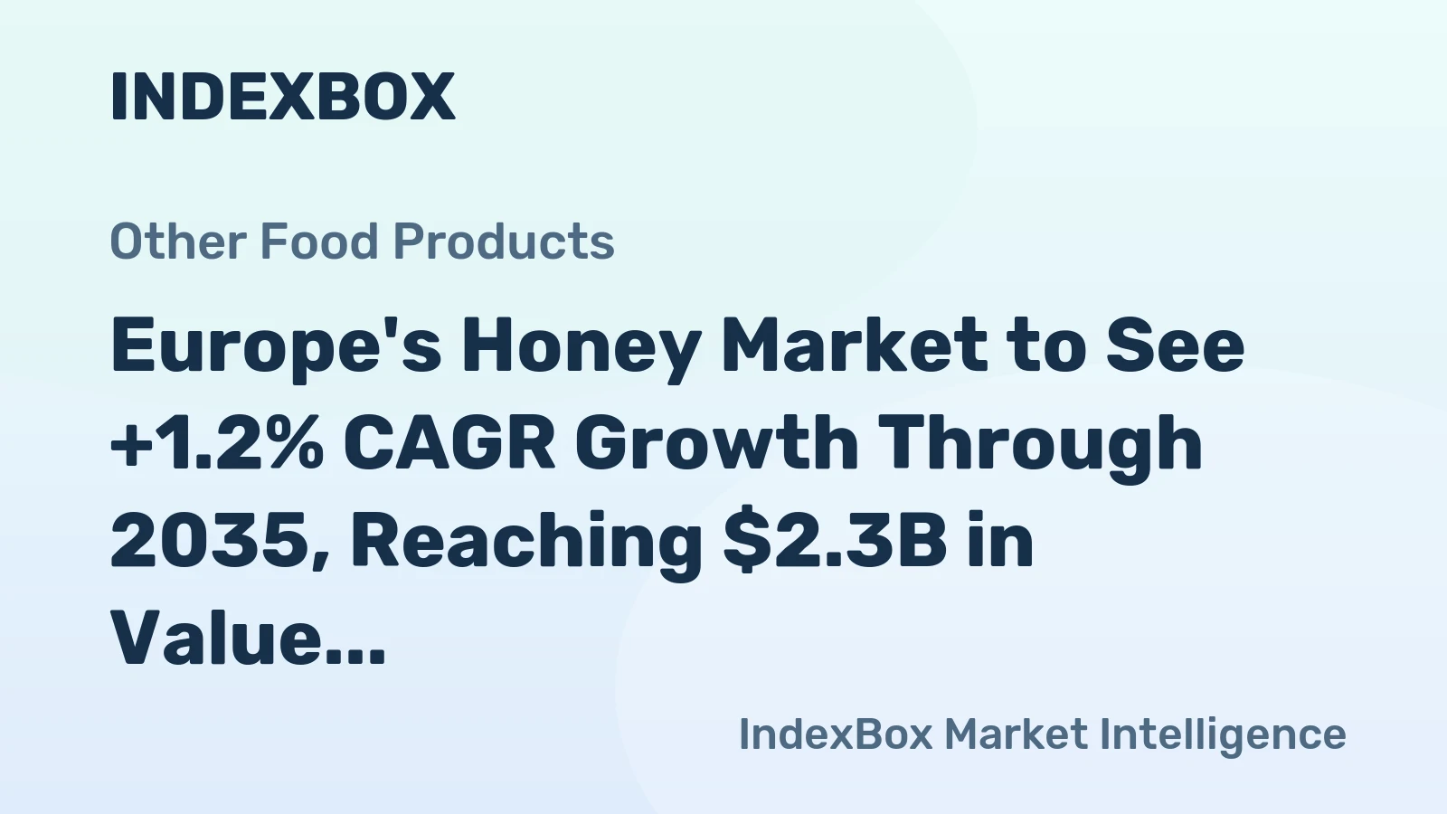 Europe's Honey Market to See +1.2% CAGR Growth Through 2035, Reaching $2.3B in Value