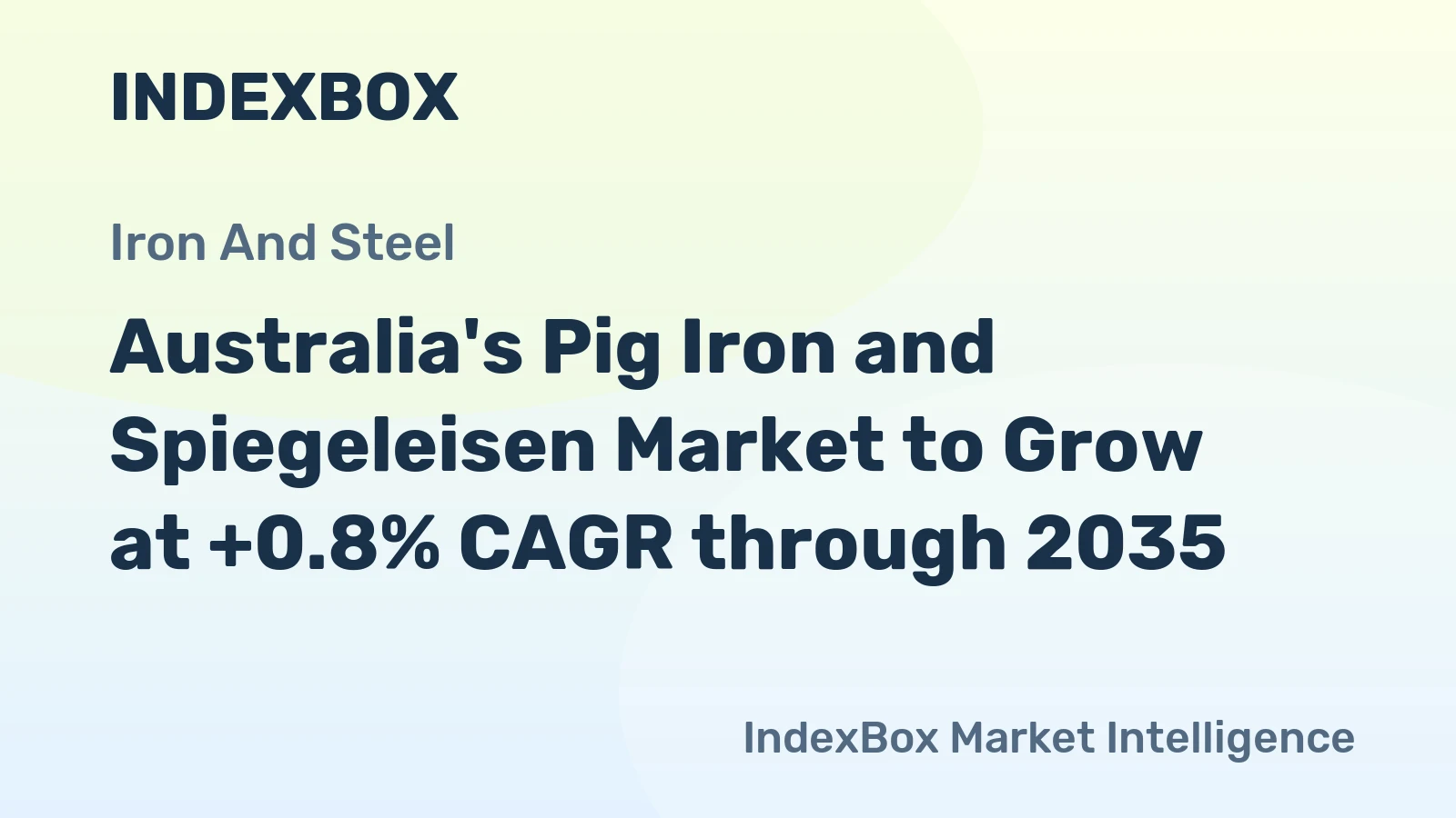 Australia's Pig Iron and Spiegeleisen Market to Grow at +0.8% CAGR through 2035