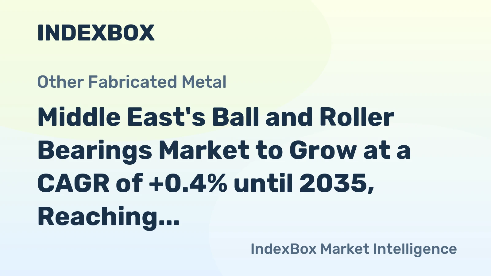 Middle East's Ball and Roller Bearings Market to Grow at a CAGR of +0.4% until 2035, Reaching $2.6B in Value