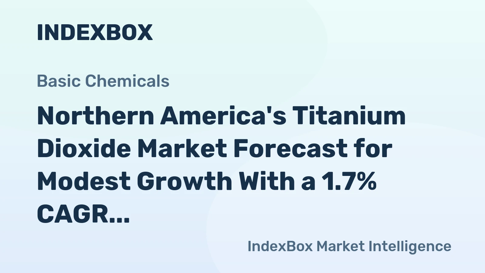 Northern America's Titanium Dioxide Market Forecast for Modest Growth With a 1.7% CAGR in Value