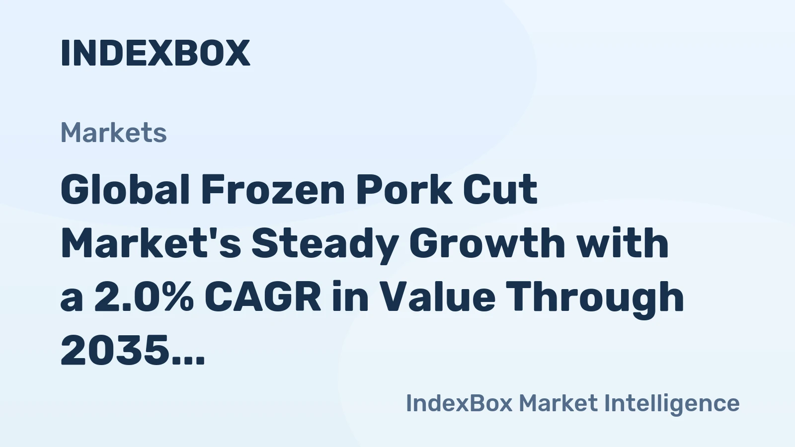 Global Frozen Pork Cut Market's Steady Growth with a 2.0% CAGR in Value Through 2035