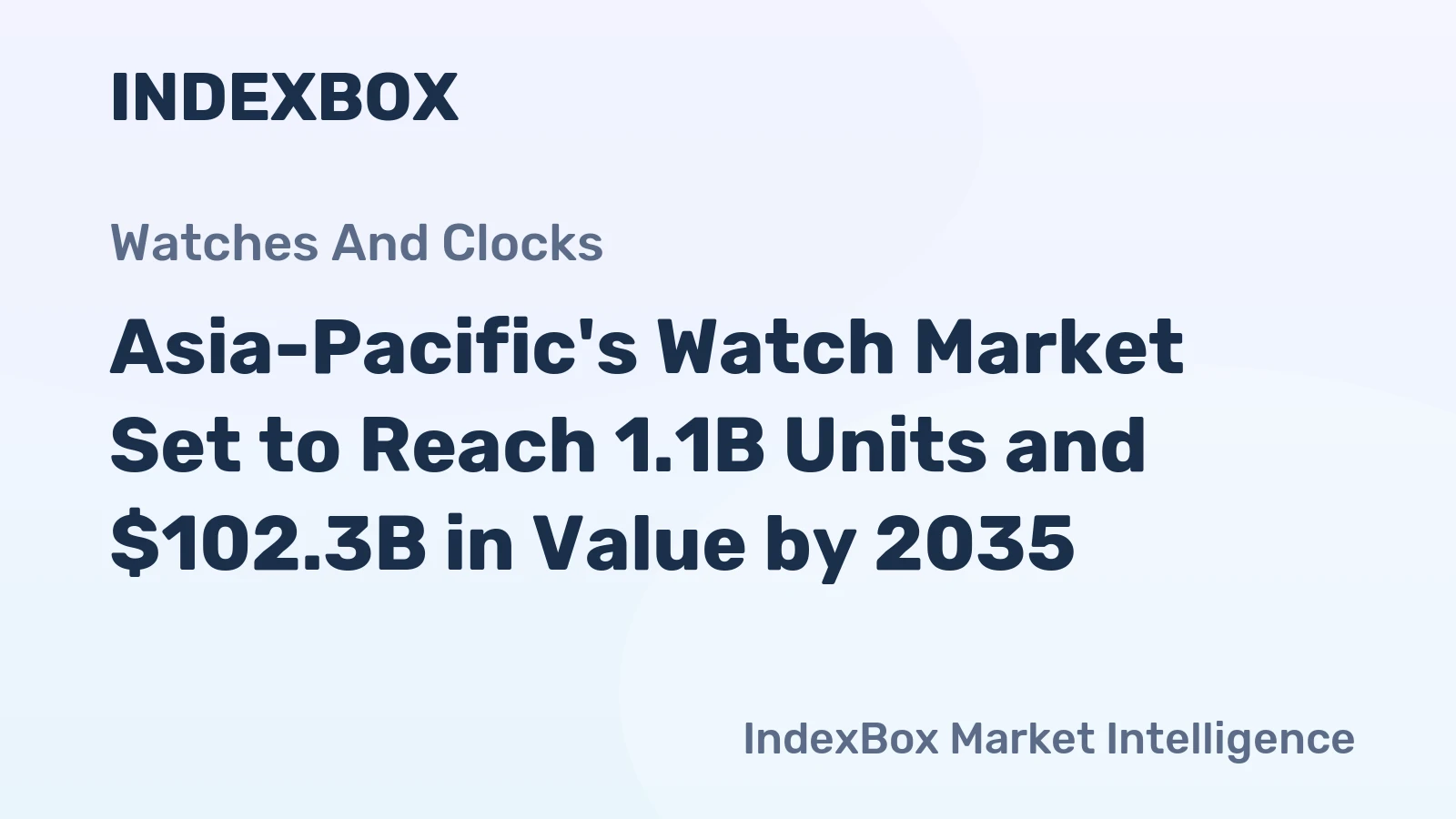 Asia-Pacific's Watch Market Set to Reach 1.1B Units and $102.3B in Value by 2035