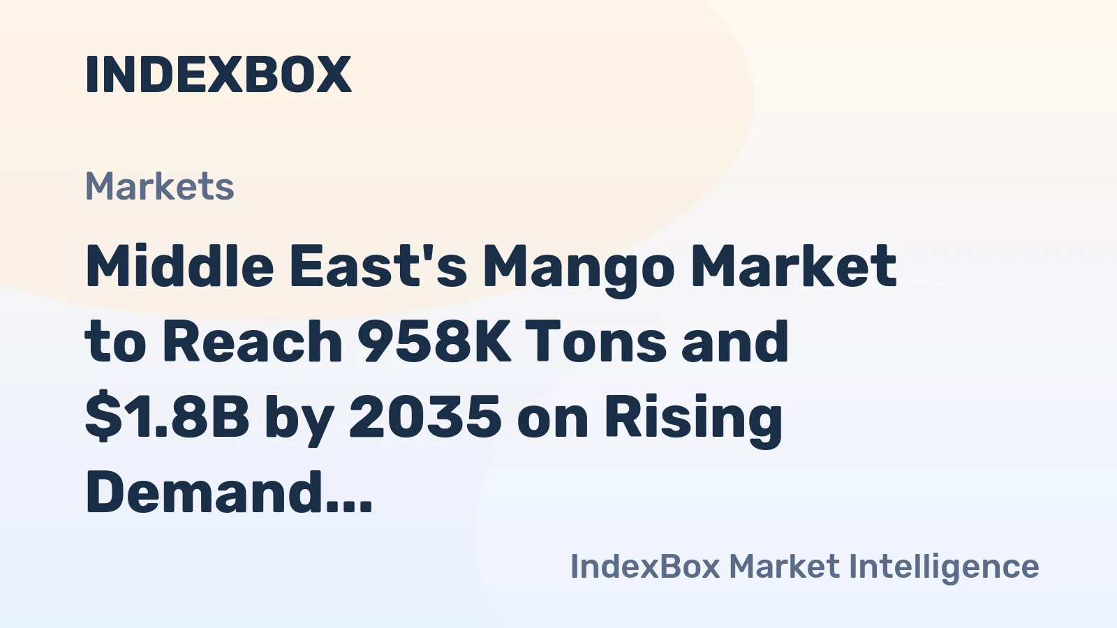 Middle East's Mango Market to Reach 958K Tons and $1.8B by 2035 on Rising Demand