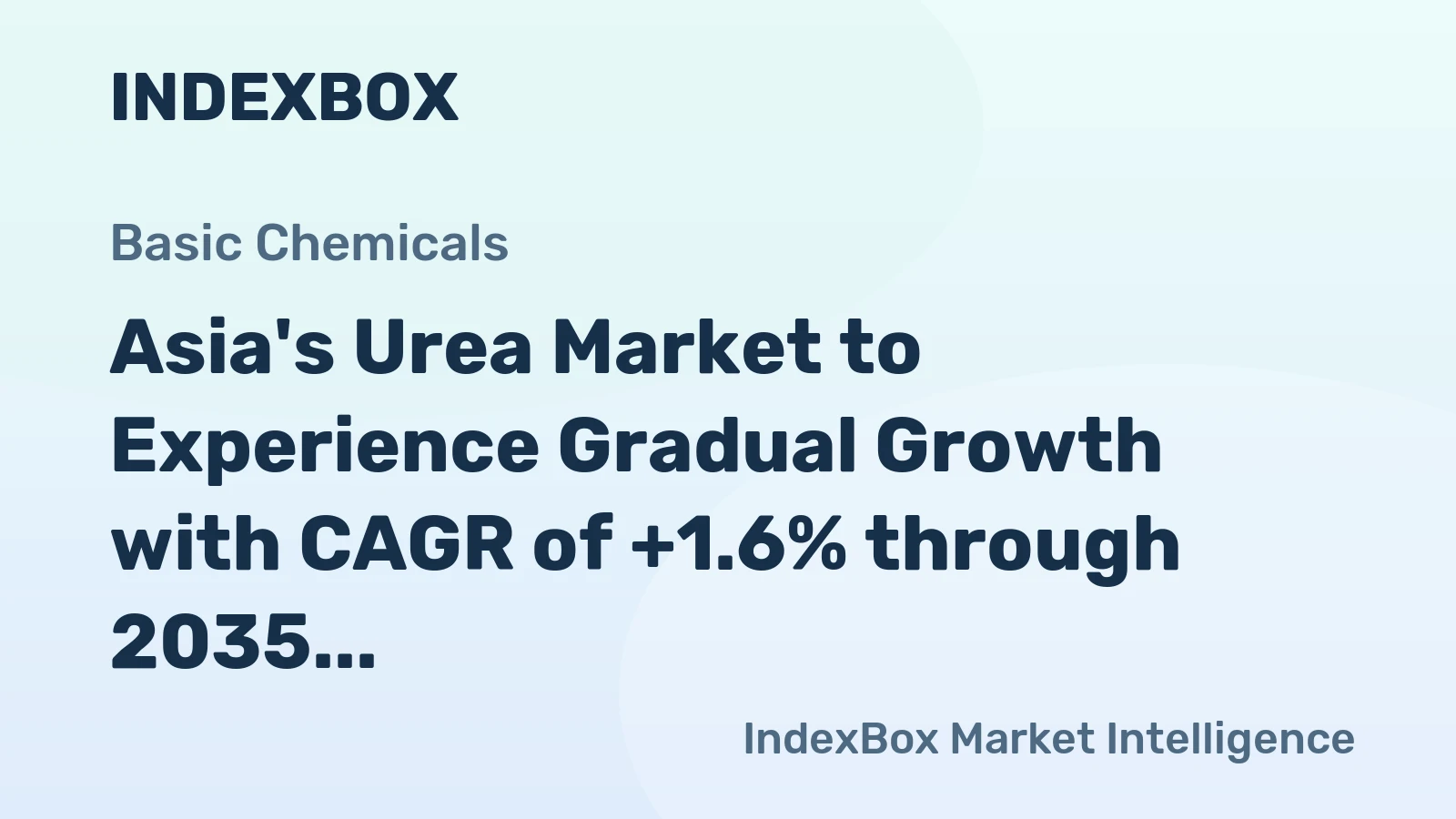 Asia's Urea Market to Experience Gradual Growth with CAGR of +1.6% through 2035, Reaching $64.4B