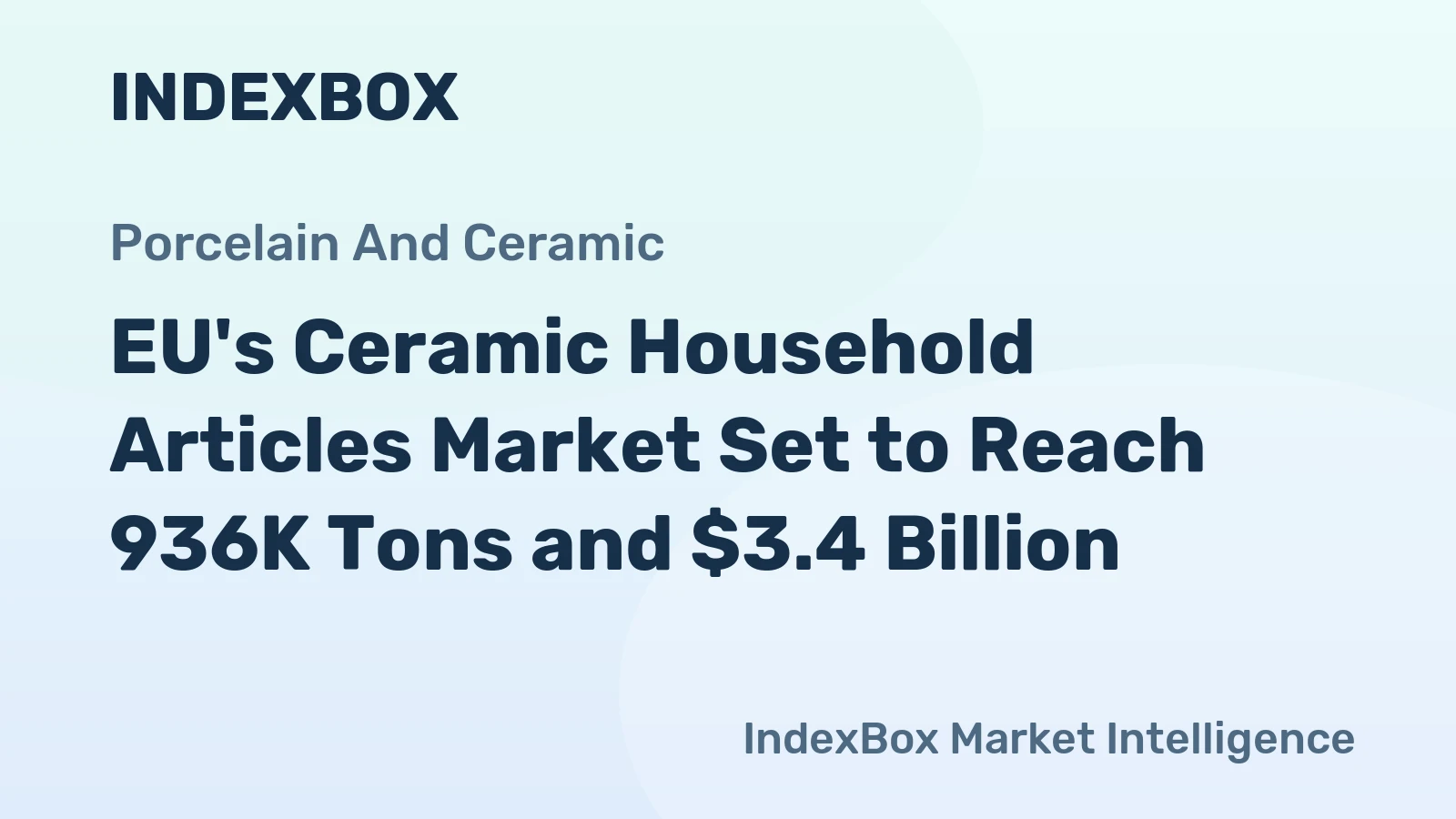 EU's Ceramic Household Articles Market Set to Reach 936K Tons and $3.4 Billion