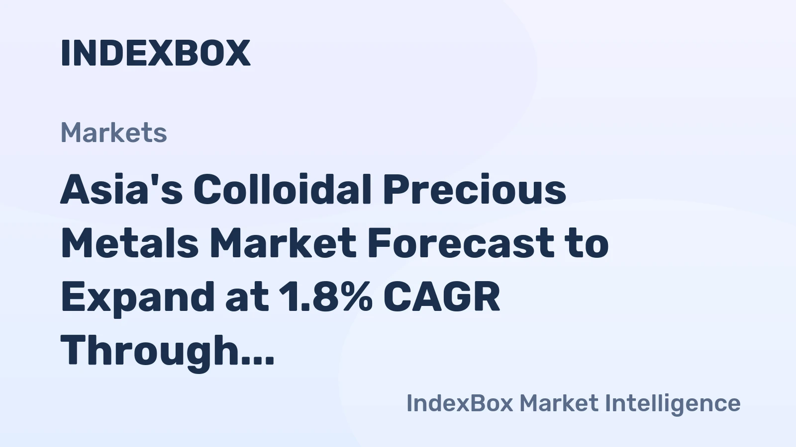 Asia's Colloidal Precious Metals Market Forecast to Expand at 1.8% CAGR Through 2035