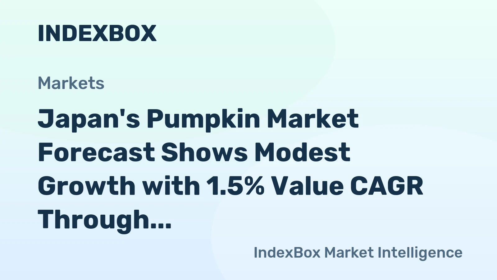 Japan's Pumpkin Market Forecast Shows Modest Growth with 1.5% Value CAGR Through 2035