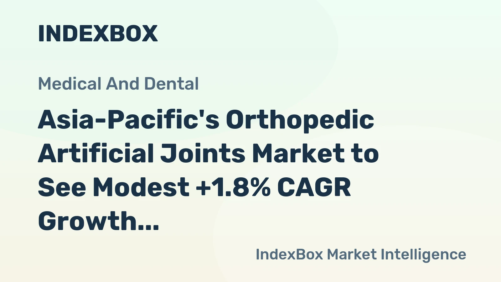 Asia-Pacific's Orthopedic Artificial Joints Market to See Modest +1.8% CAGR Growth Through 2035
