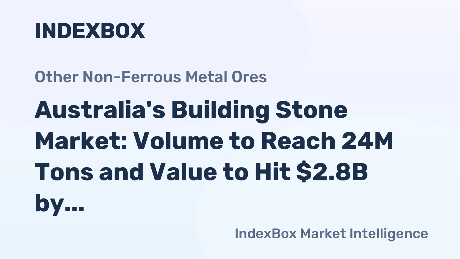 Australia's Building Stone Market: Volume to Reach 24M Tons and Value to Hit $2.8B by 2035