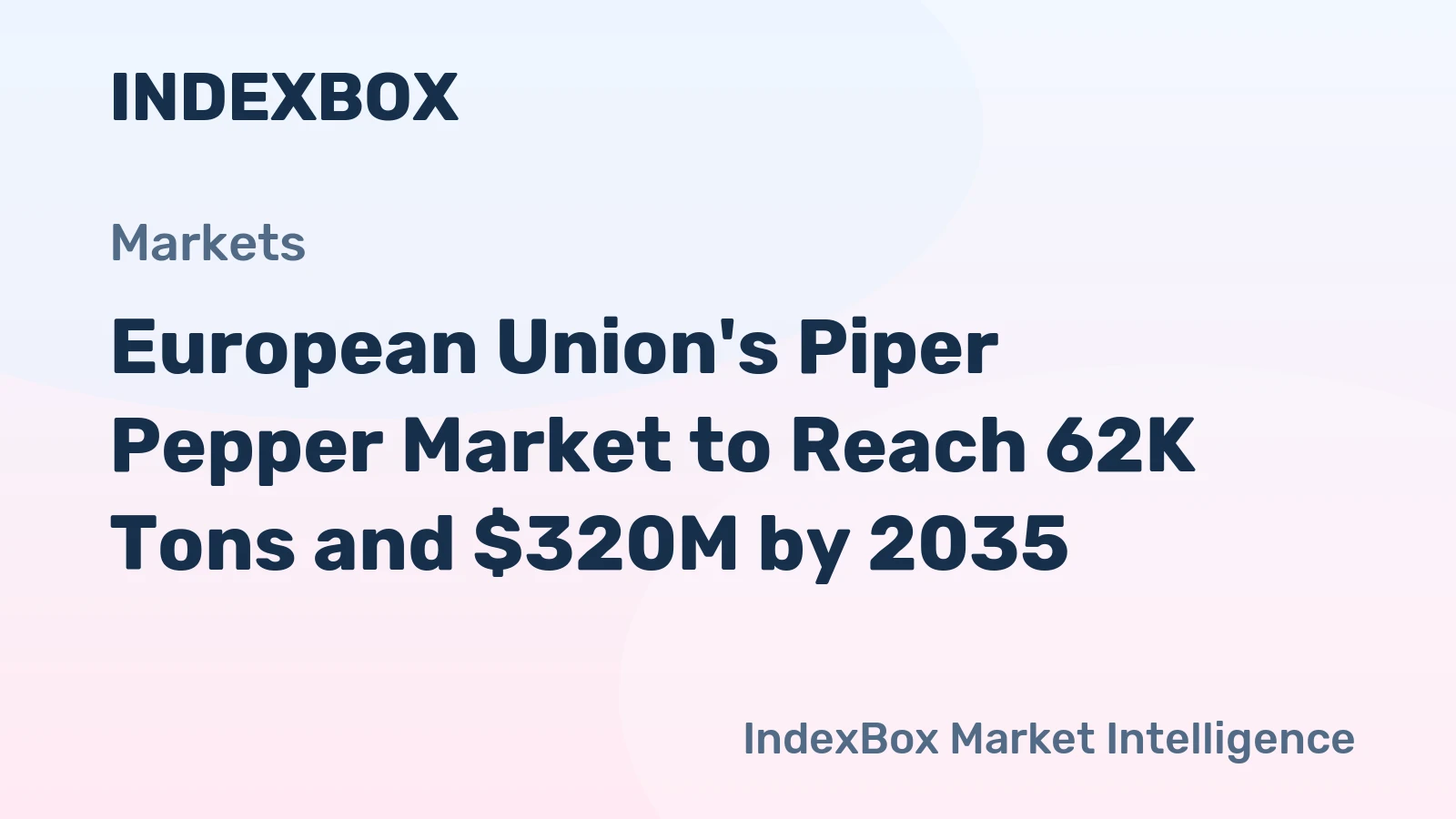 European Union's Piper Pepper Market to Reach 62K Tons and $320M by 2035