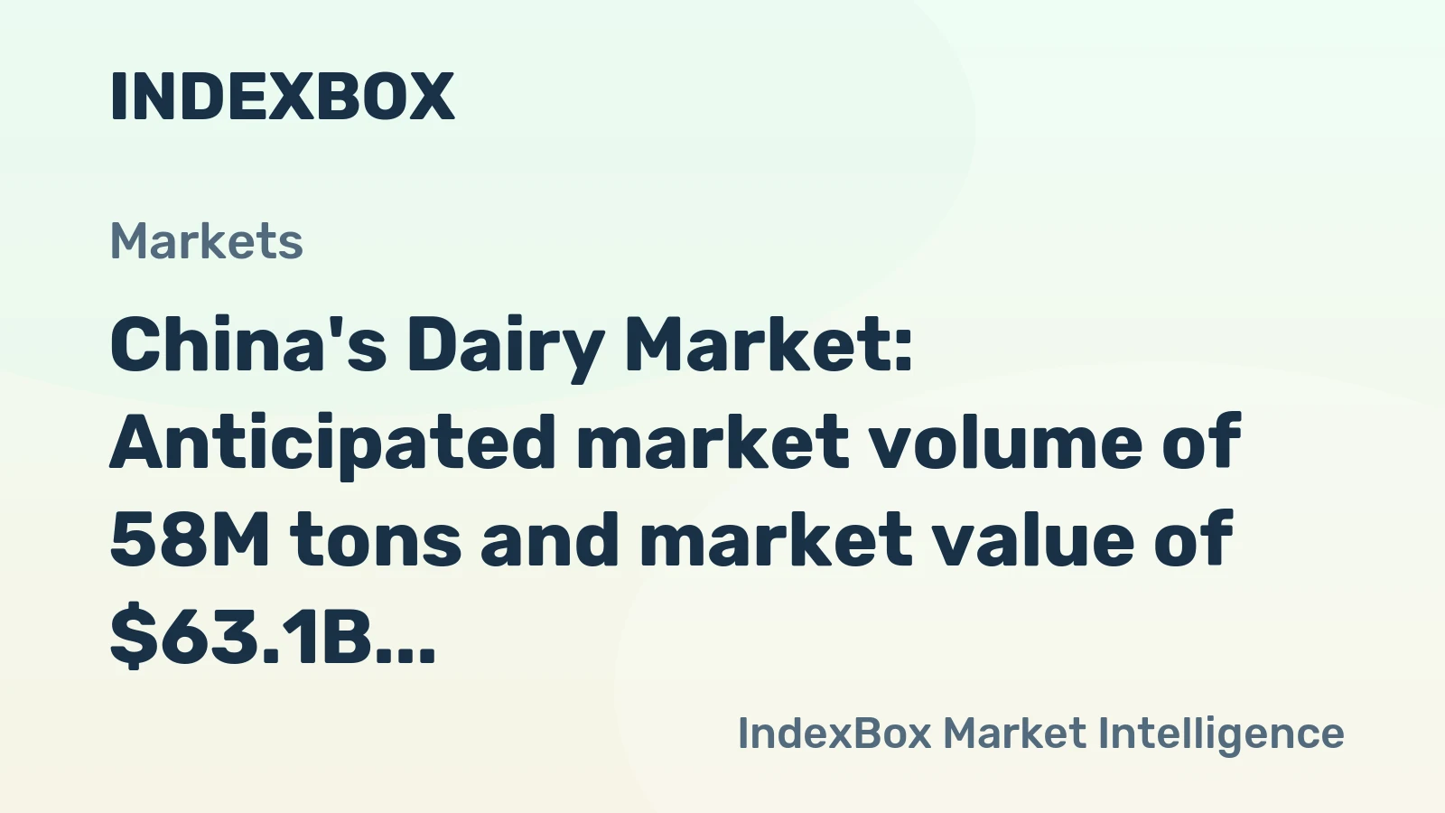 China's Dairy Market: Anticipated market volume of 58M tons and market value of $63.1B by 2035