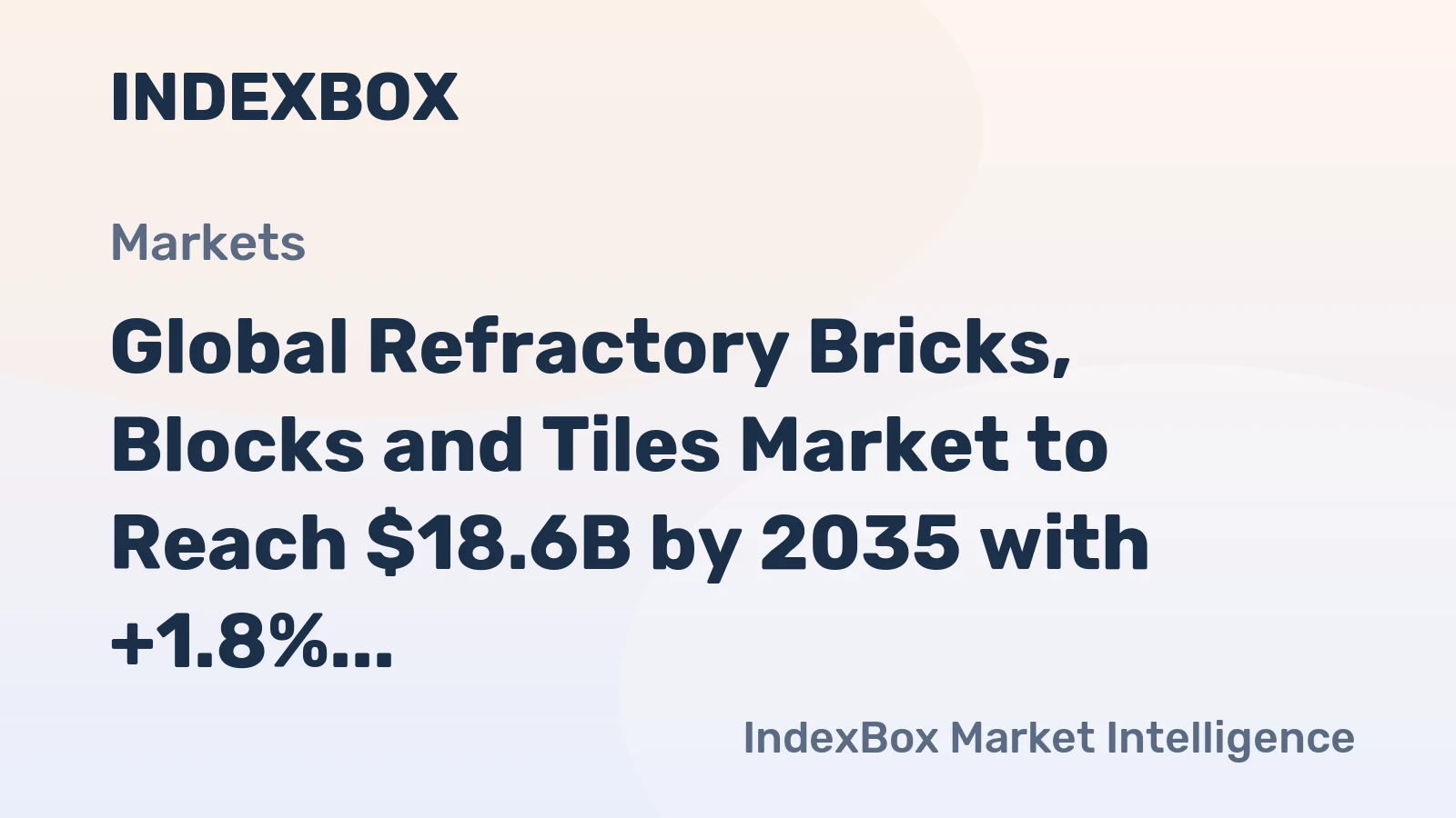 Global Refractory Bricks, Blocks and Tiles Market to Reach $18.6B by 2035 with +1.8% CAGR