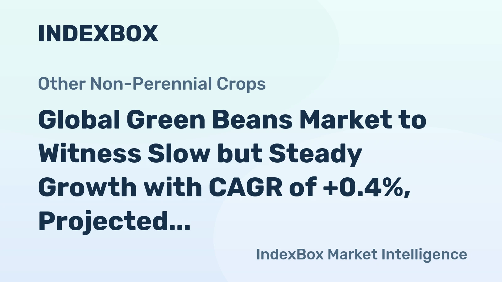 Global Green Beans Market to Witness Slow but Steady Growth with CAGR of +0.4%, Projected to Reach $53.3B by 2035