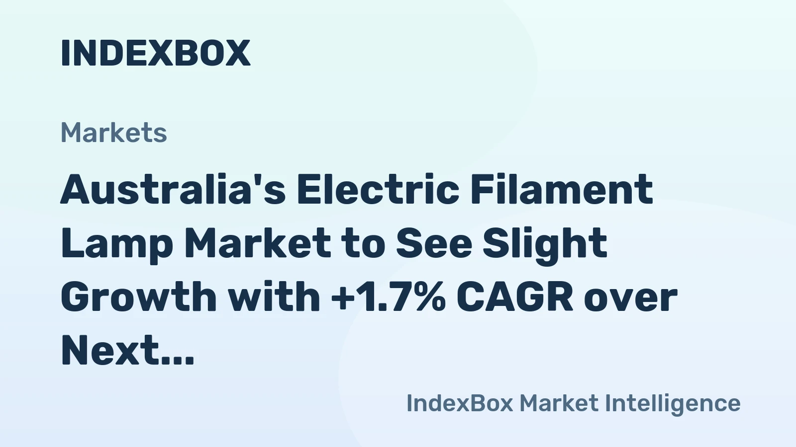 Australia's Electric Filament Lamp Market to See Slight Growth with +1.7% CAGR over Next Decade