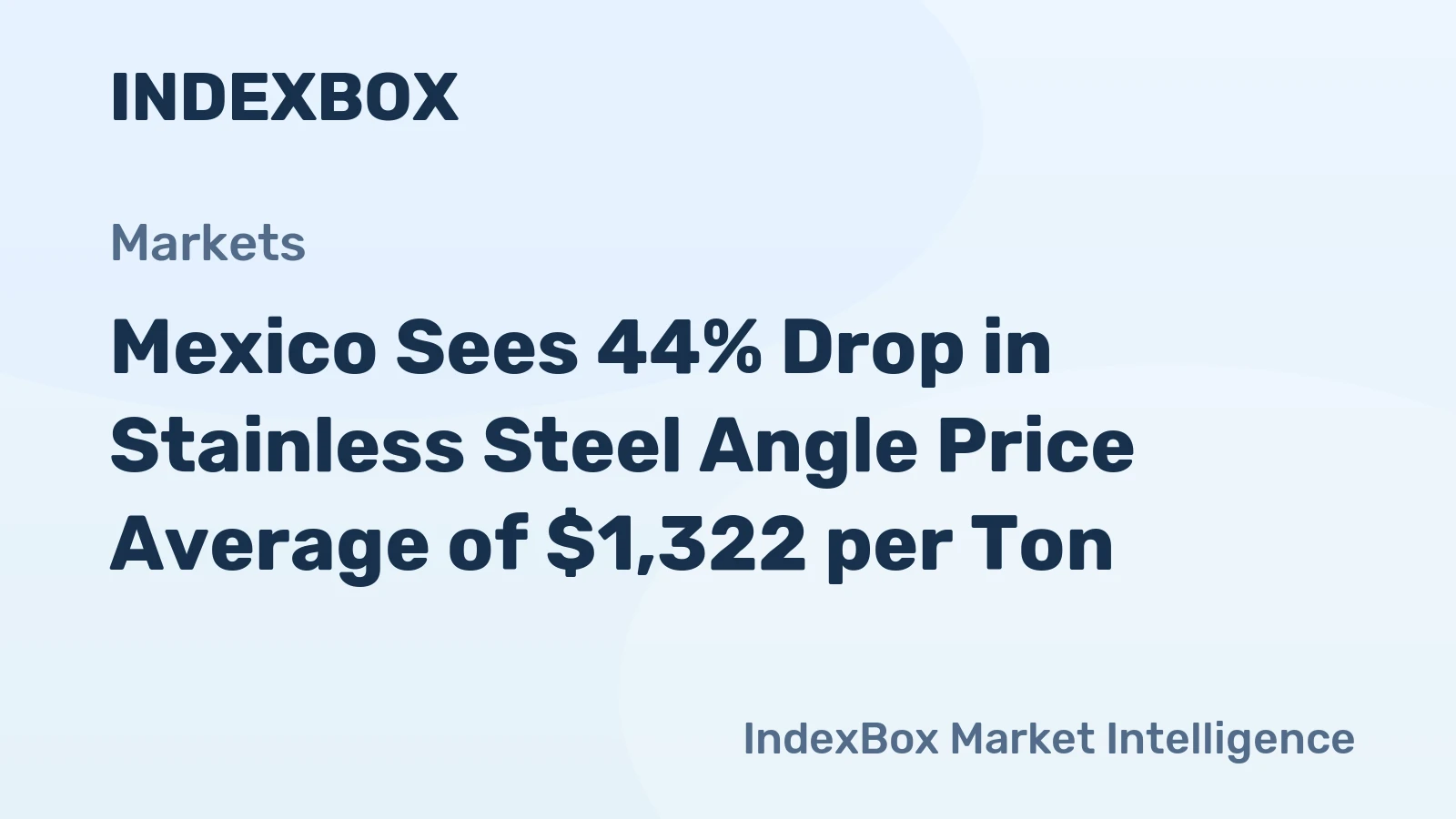 Mexico Sees 44% Drop in Stainless Steel Angle Price Average of $1,322 per Ton