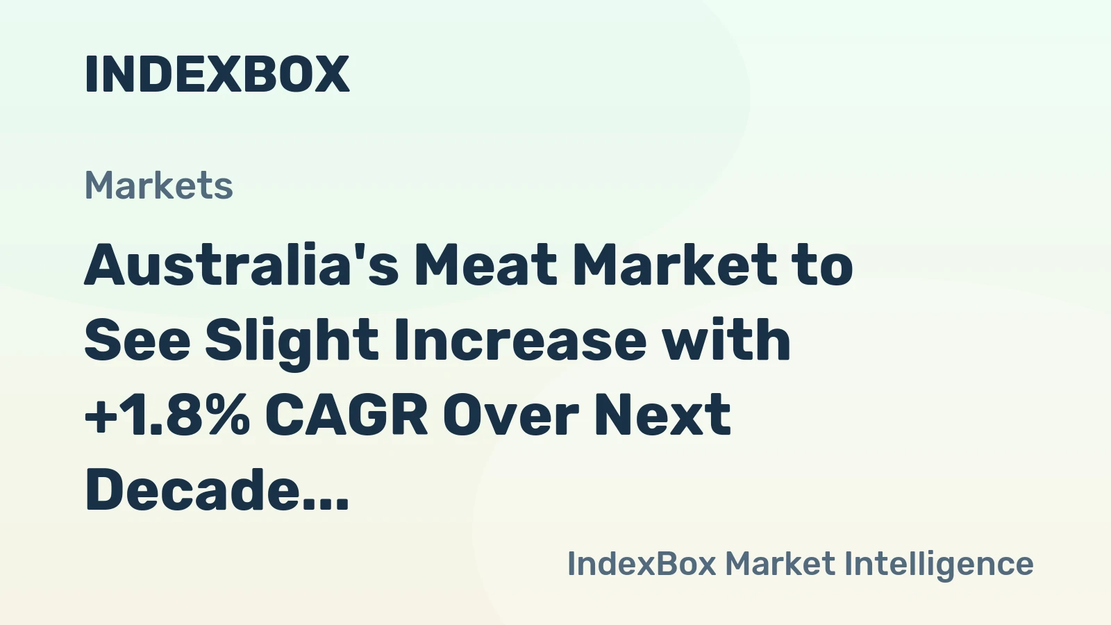 Australia's Meat Market to See Slight Increase with +1.8% CAGR Over Next Decade