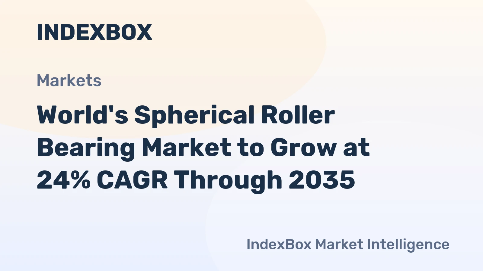 World's Spherical Roller Bearing Market to Grow at 24% CAGR Through 2035